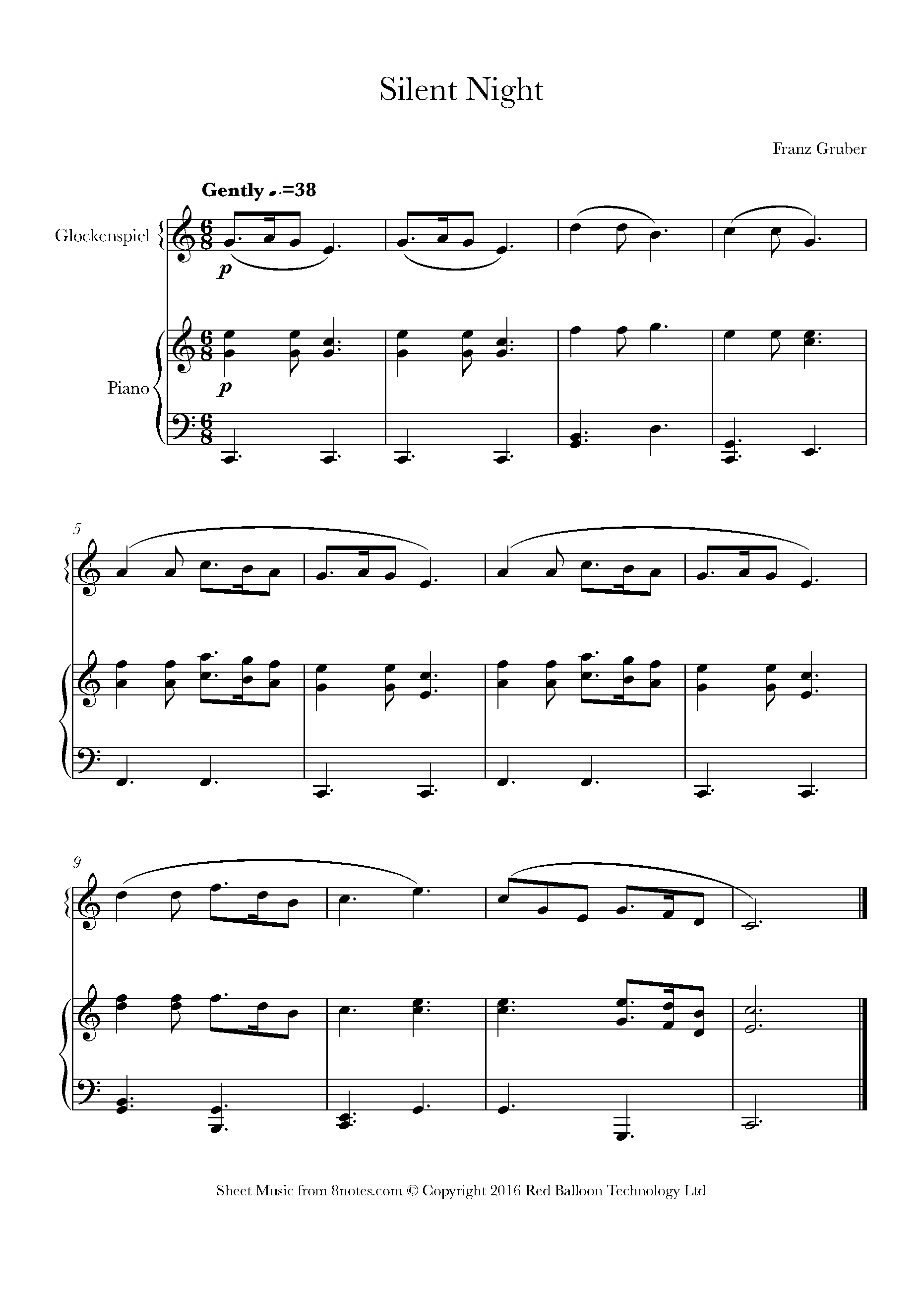 Silent Night Sheet music for Percussion - 8notes.com