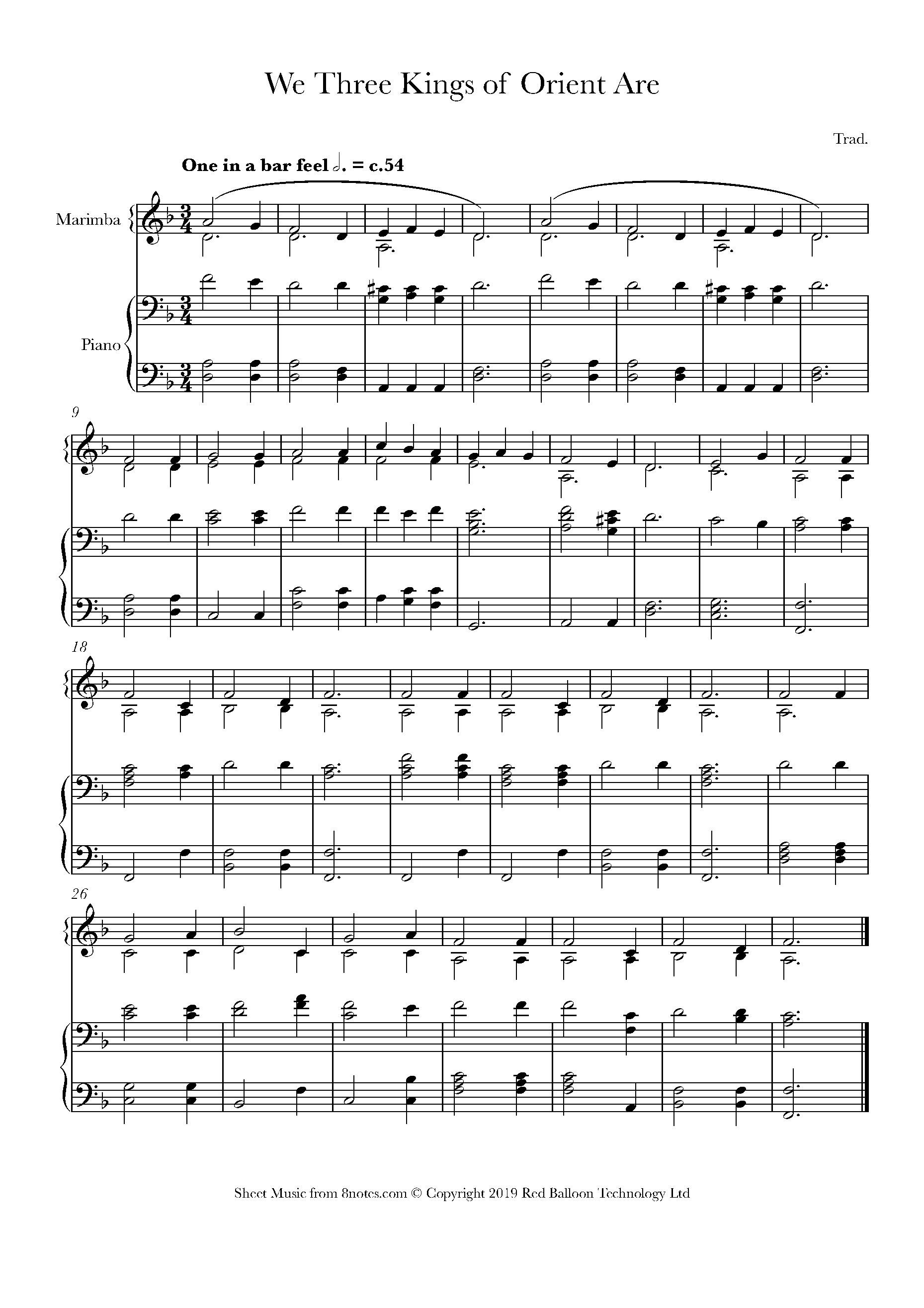 We Three Kings of Orient Are Sheet music for Percussion - 8notes.com