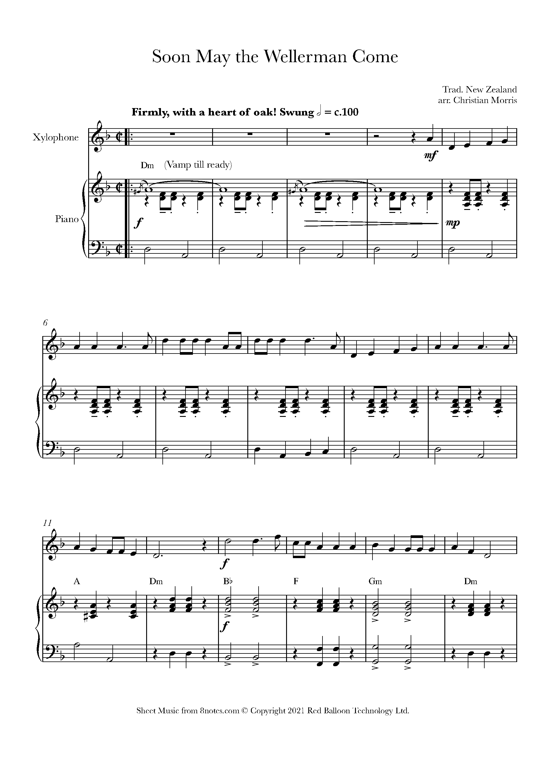 Soon May the Wellerman Come (New Zealand Trad.) Sheet music for ...