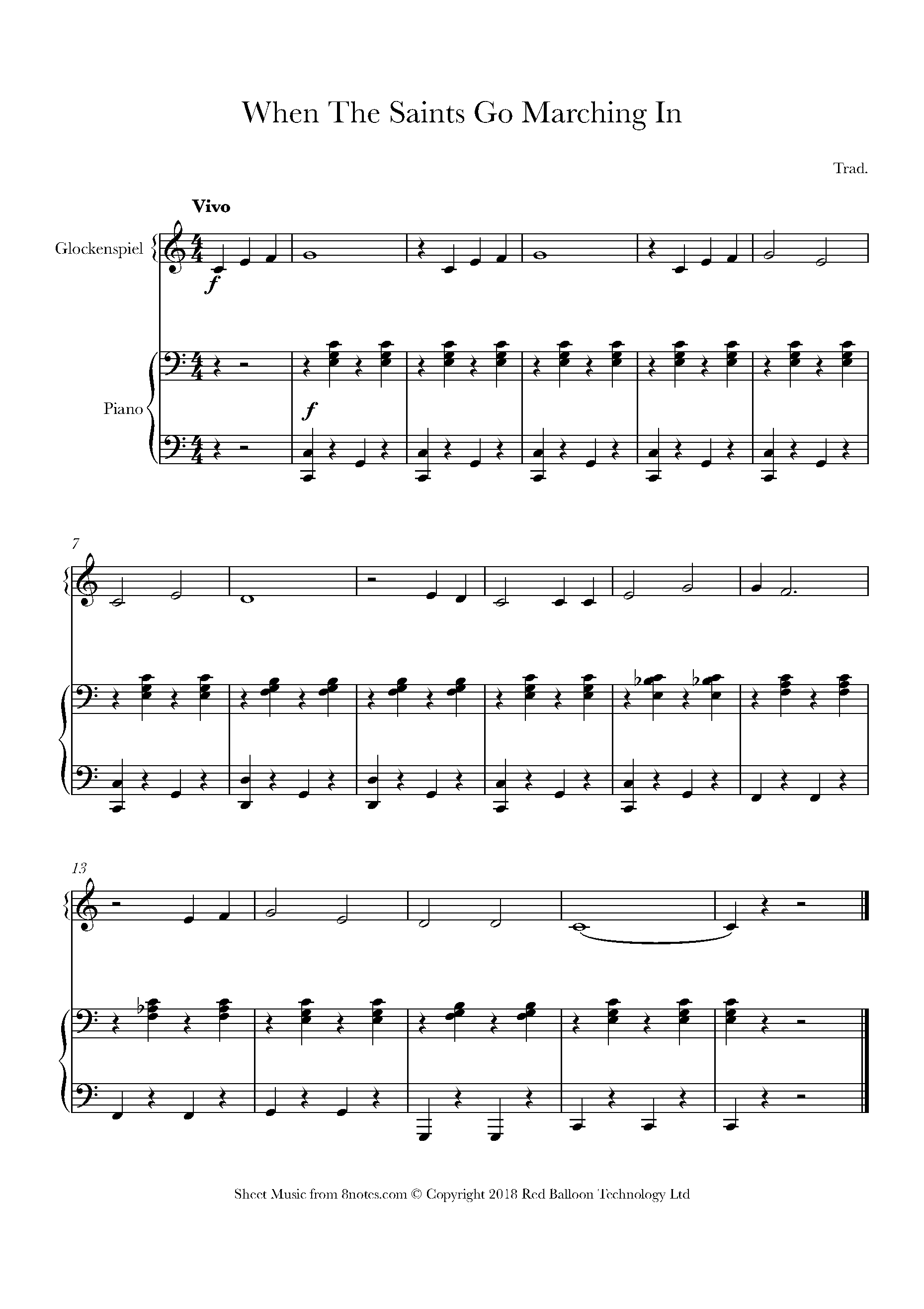 When the saints go marching in Sheet music for Percussion - 8notes.com