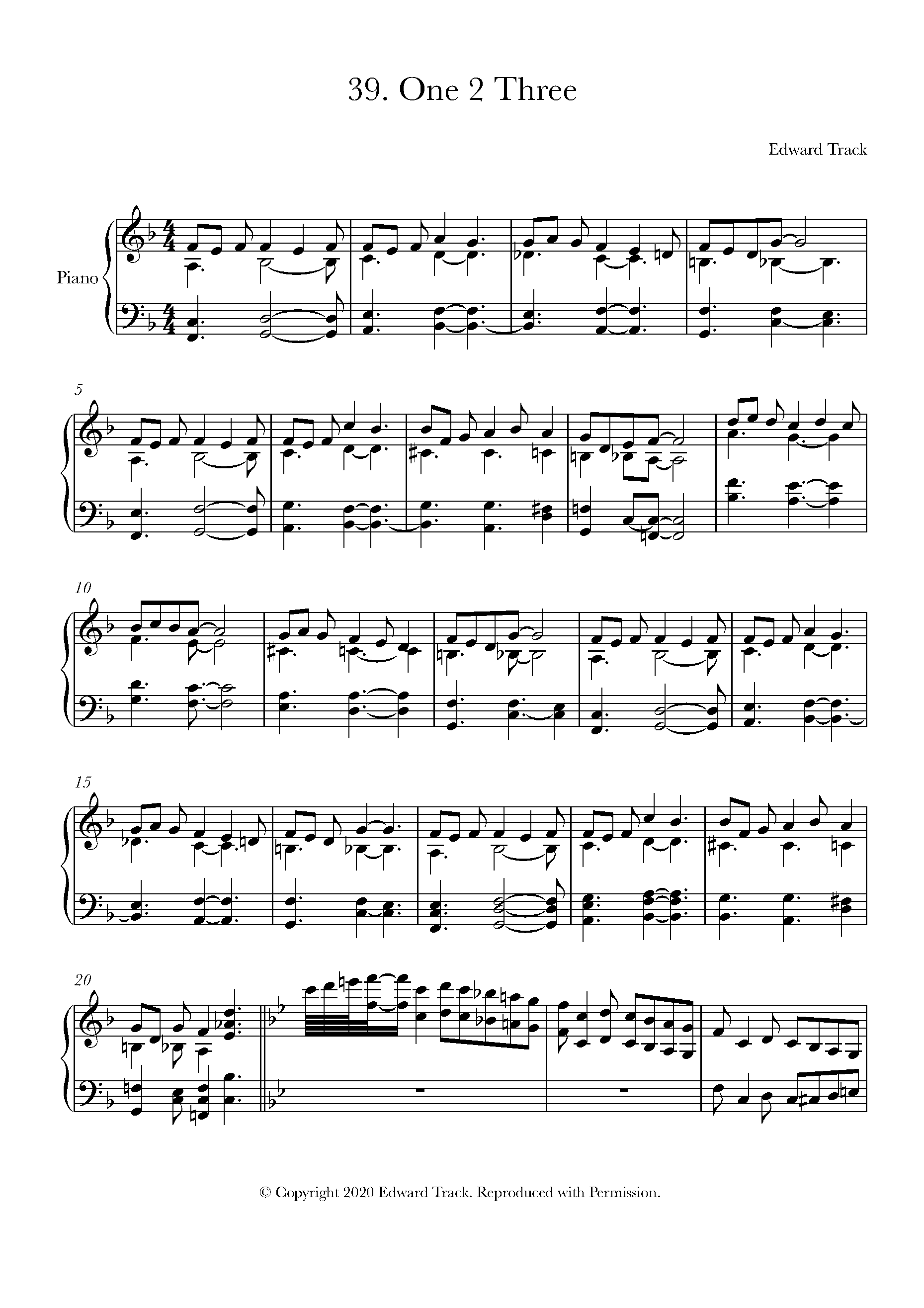 Track - 39. One 2 Three Sheet music for Piano - 8notes.com