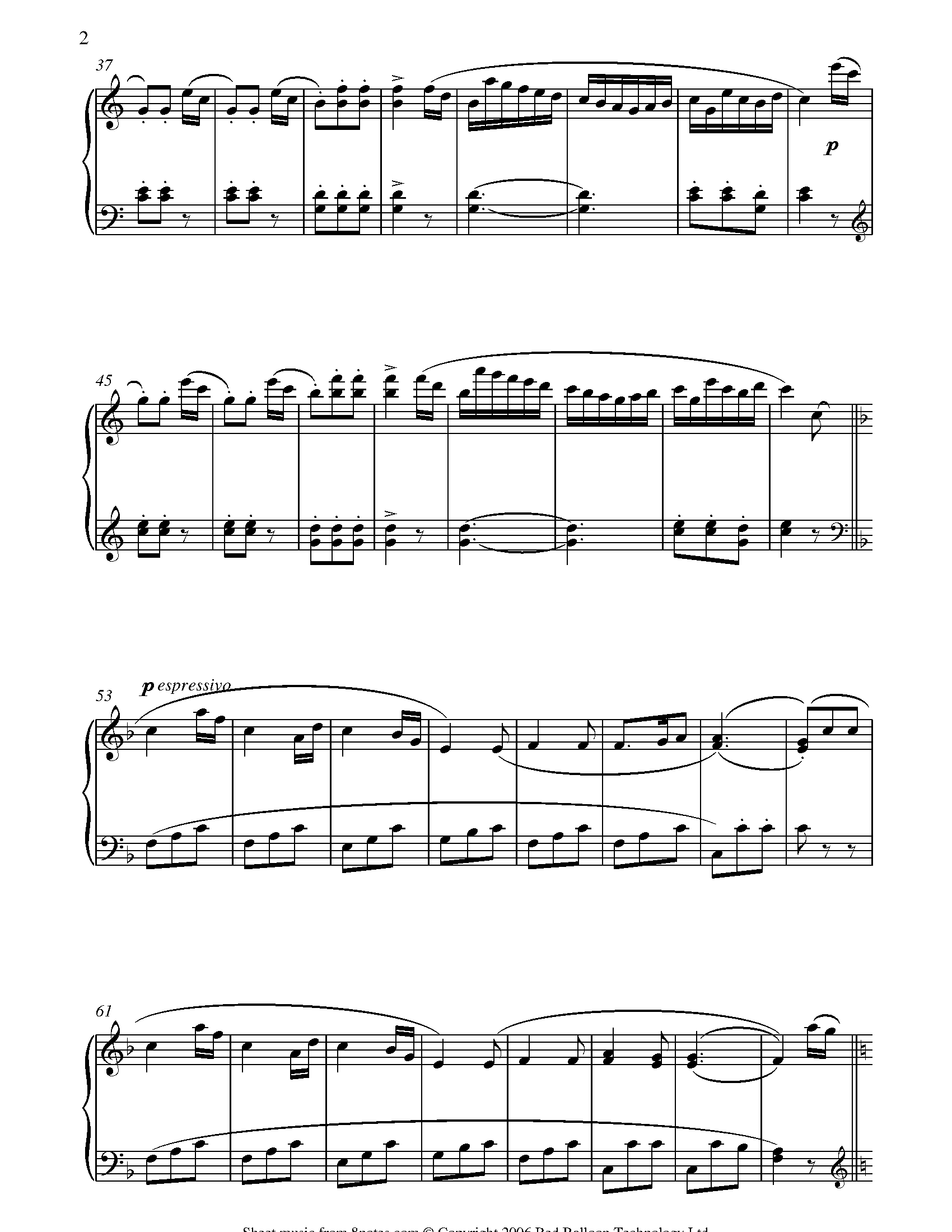 Kuhlau - Sonatina Op.55 No.1 2nd mvt Sheet music for Piano - 8notes.com