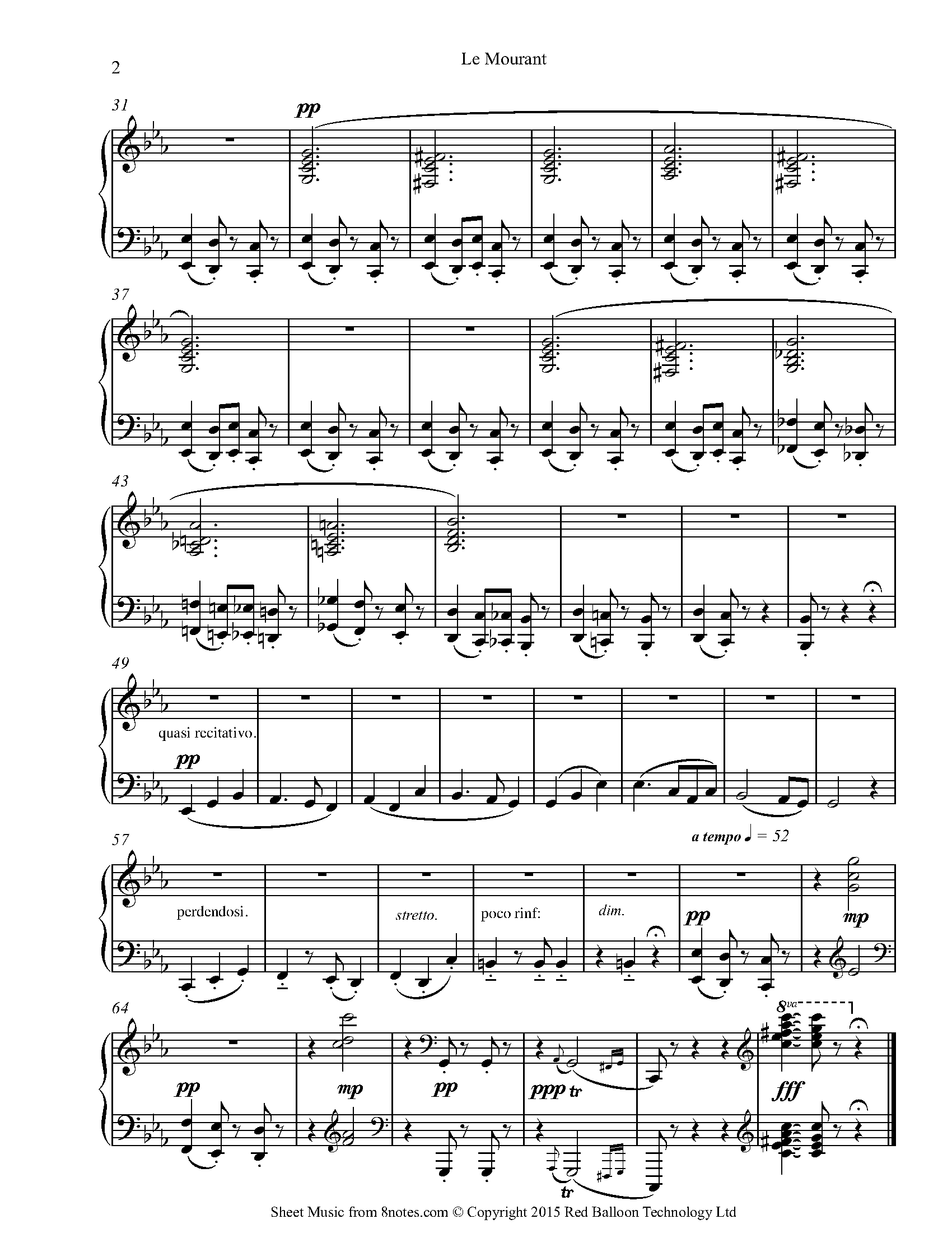 Alkan - Le Mourant (The Dying) Sheet music for Piano - 8notes.com