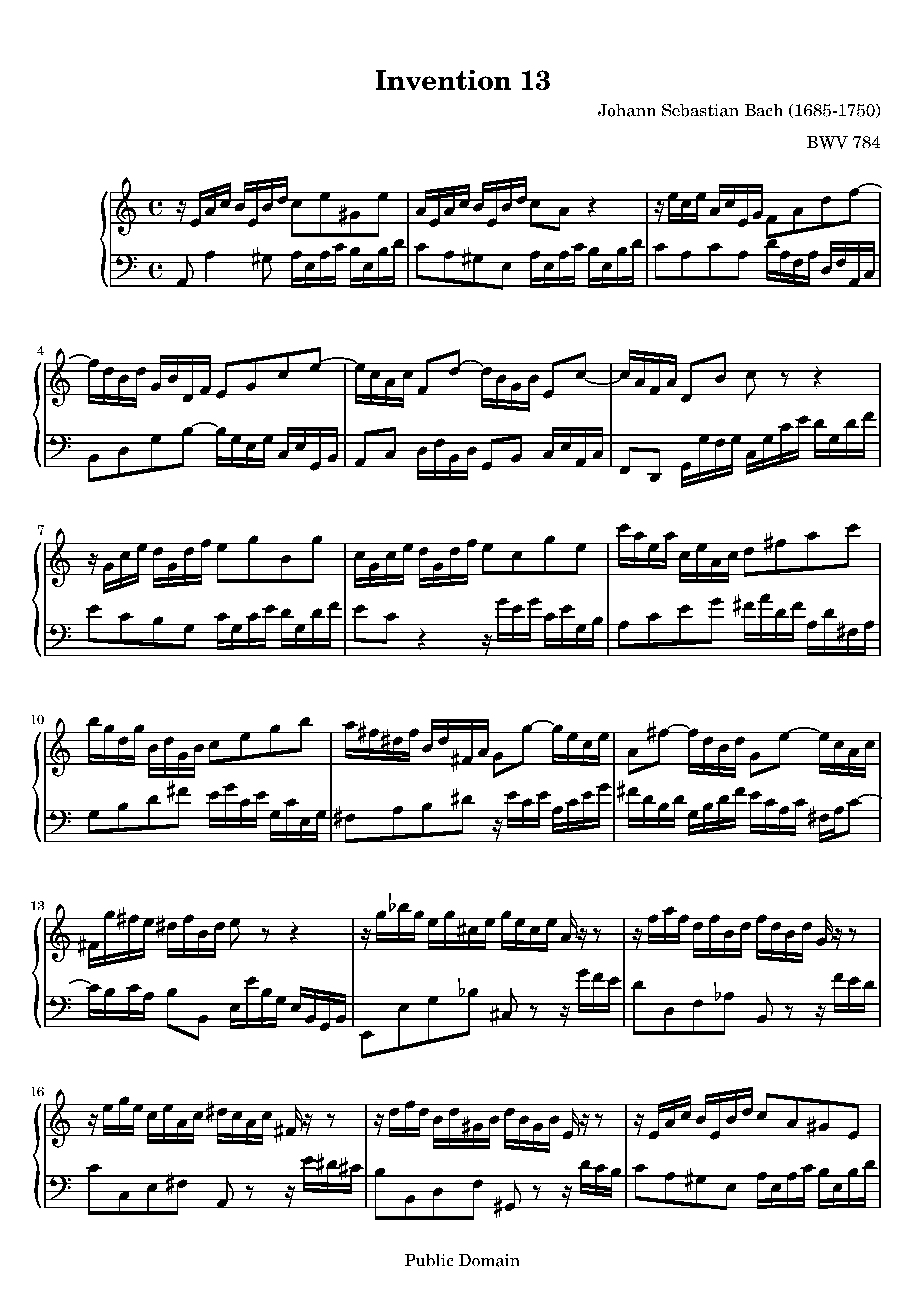 Bach, Johann Sebastian - Invention 13 BWV 784 Sheet music for Piano ...