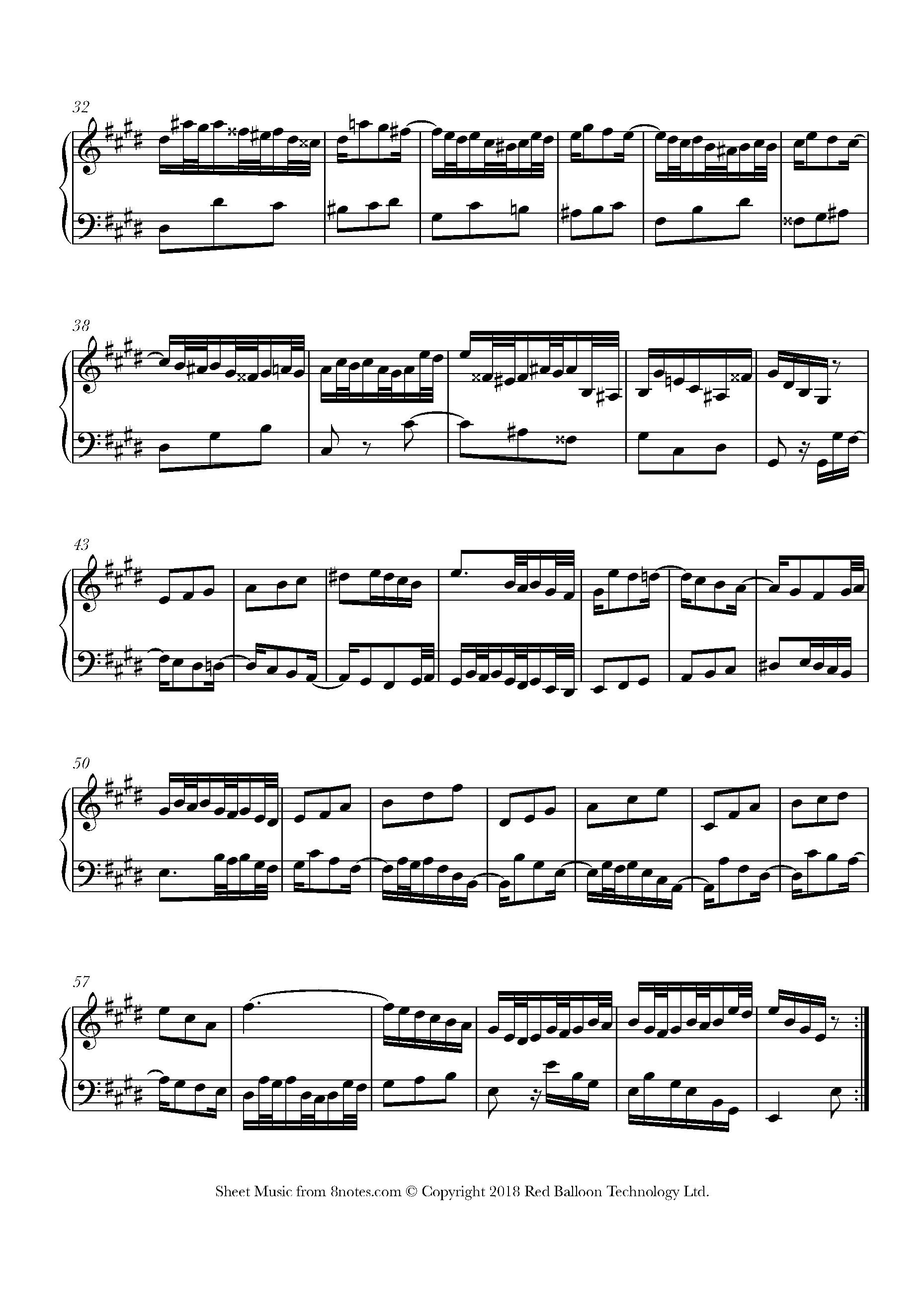 Bach - Invention No. 6 in E Major BWV 777 Sheet music for Piano ...