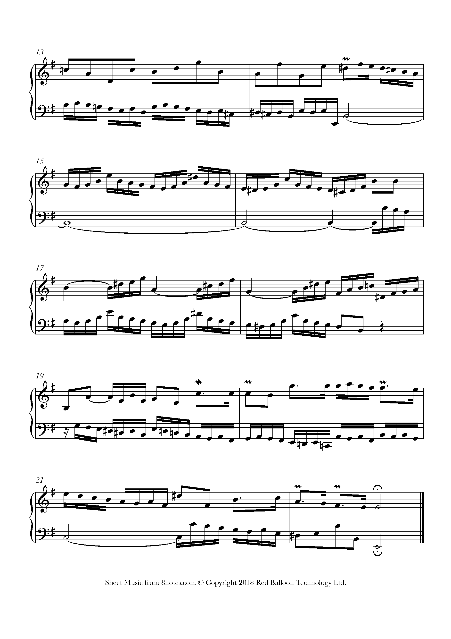 Bach - Invention No. 7 in E Minor BWV 778 Sheet music for Piano ...