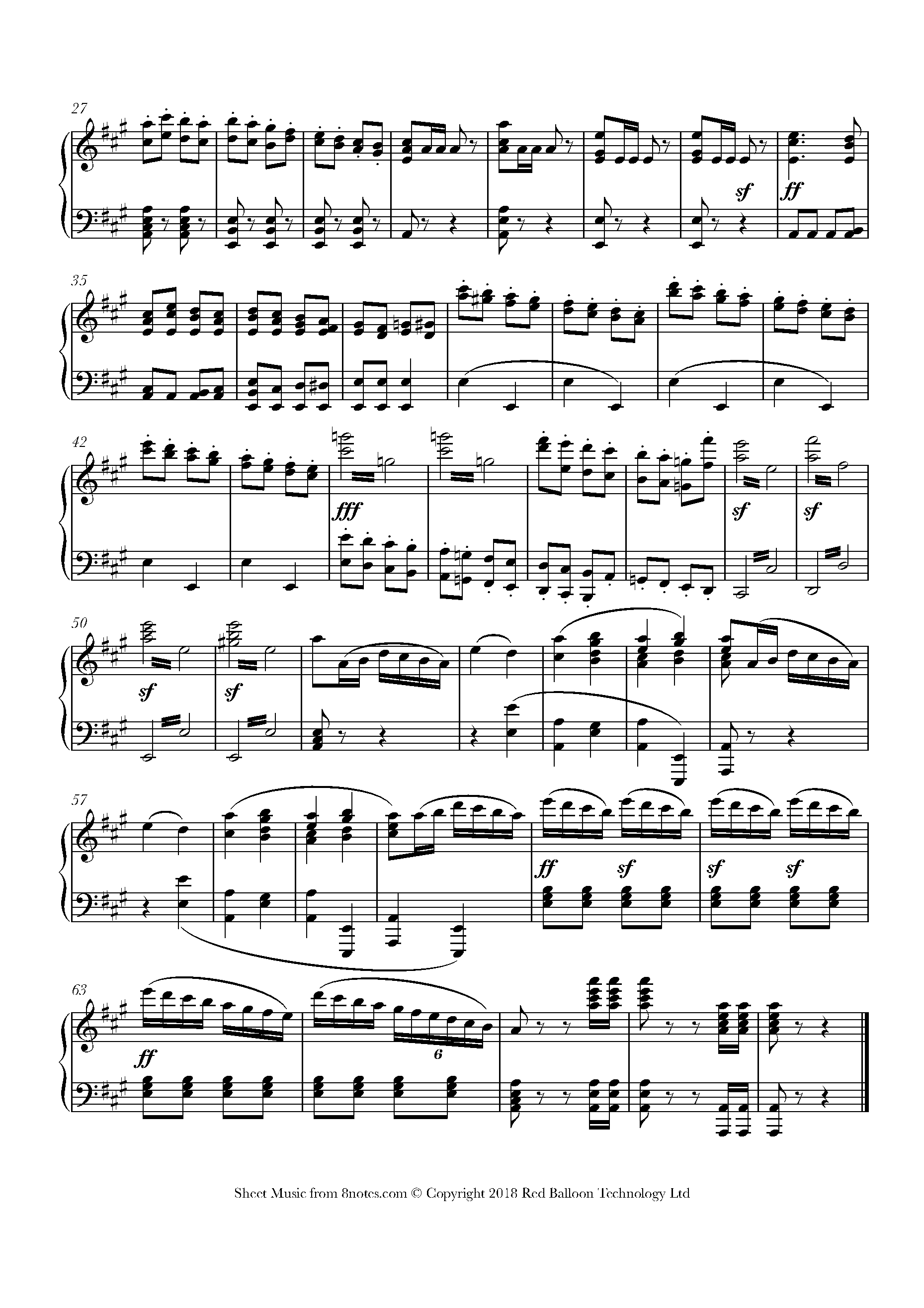 Beethoven - 7th Symphony 4th Mvt Theme Sheet music for Piano - 8notes.com