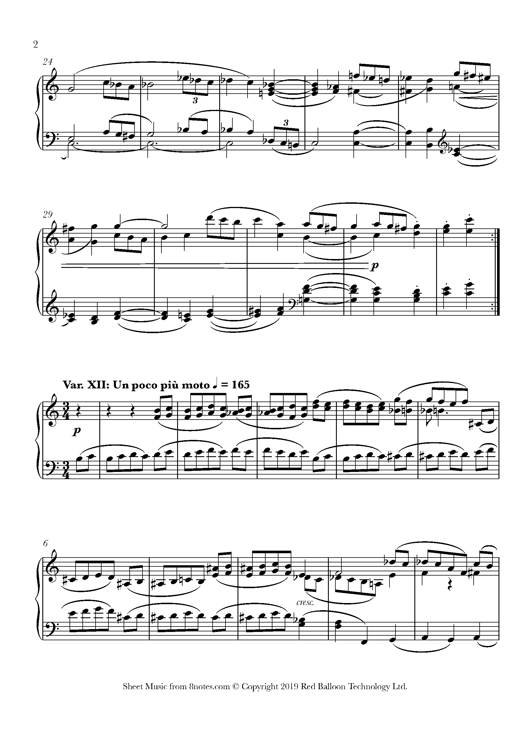Beethoven - Diabelli Variations Op. 120 Variations 11-22 Sheet music ...