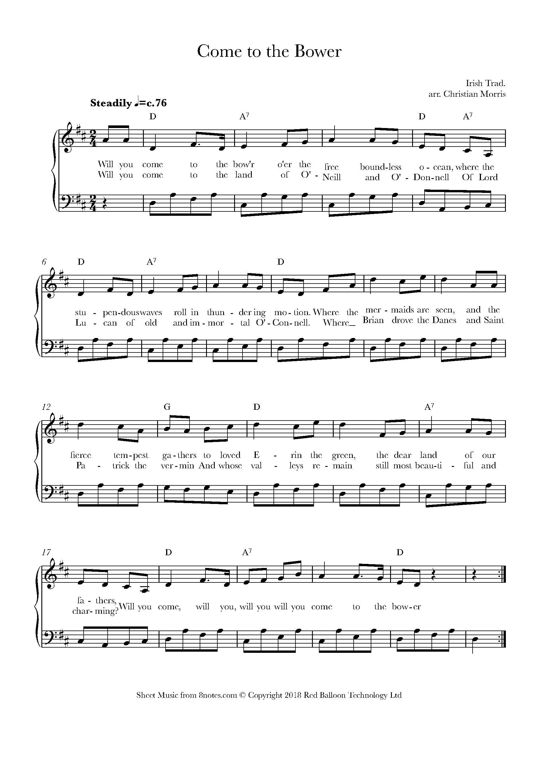 Come to the Bower Sheet music for Piano - 8notes.com