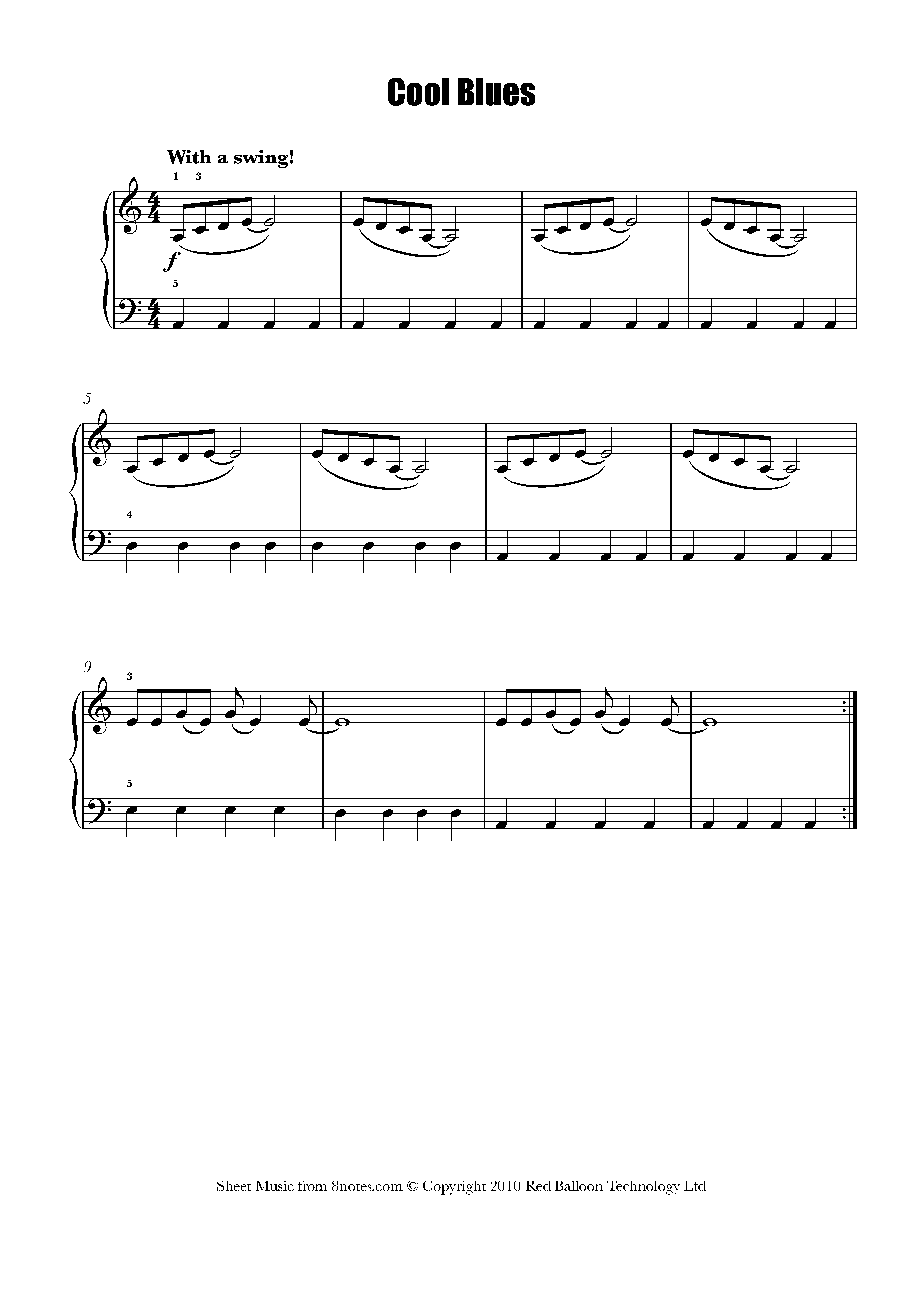 David Bruce - Cool Blues Sheet music for Piano - 8notes.com