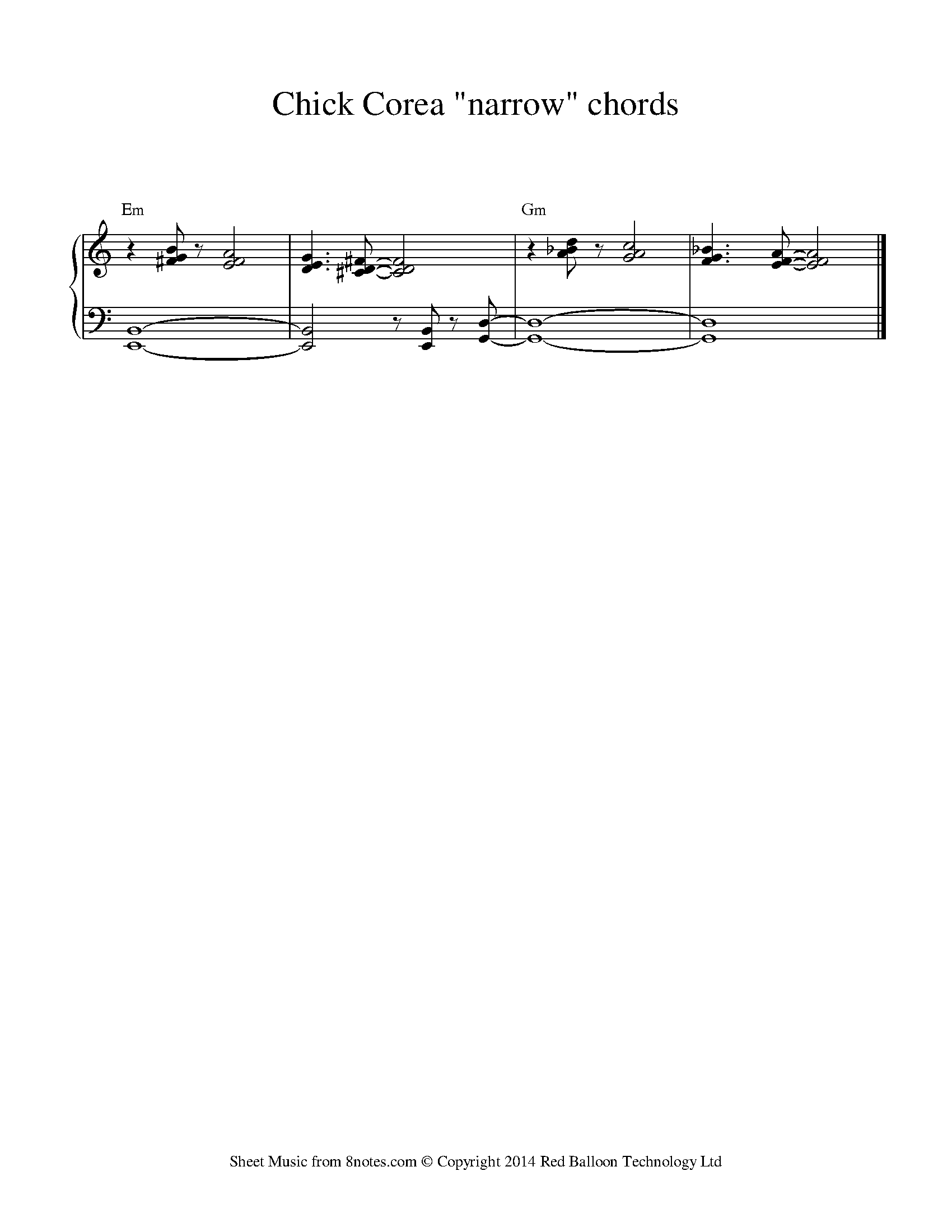 Chick Corea - Chick Corea-style Chick Corea 'narrow' chords for Piano ...