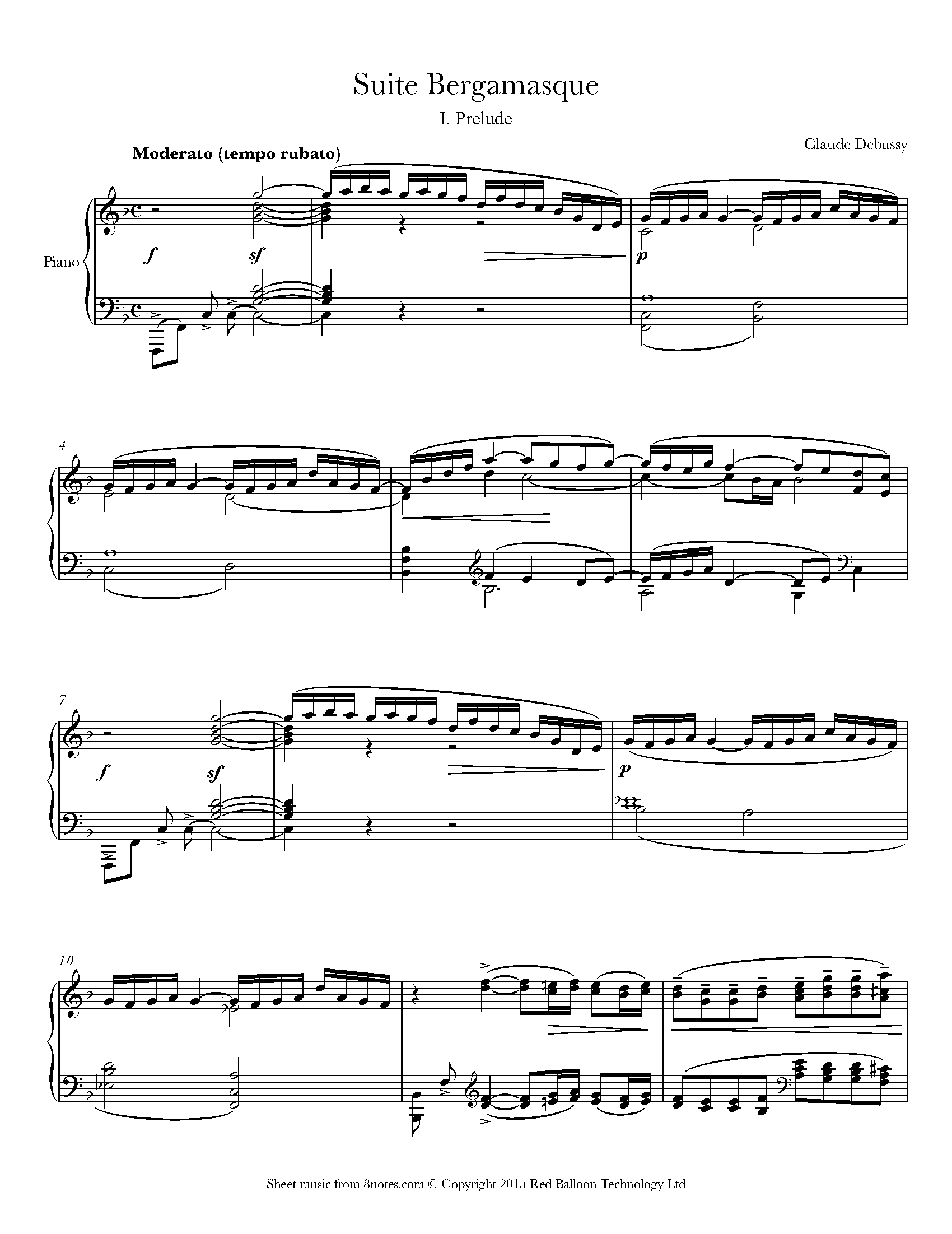 Debussy - ﻿Prélude Sheet music for Piano - 8notes.com