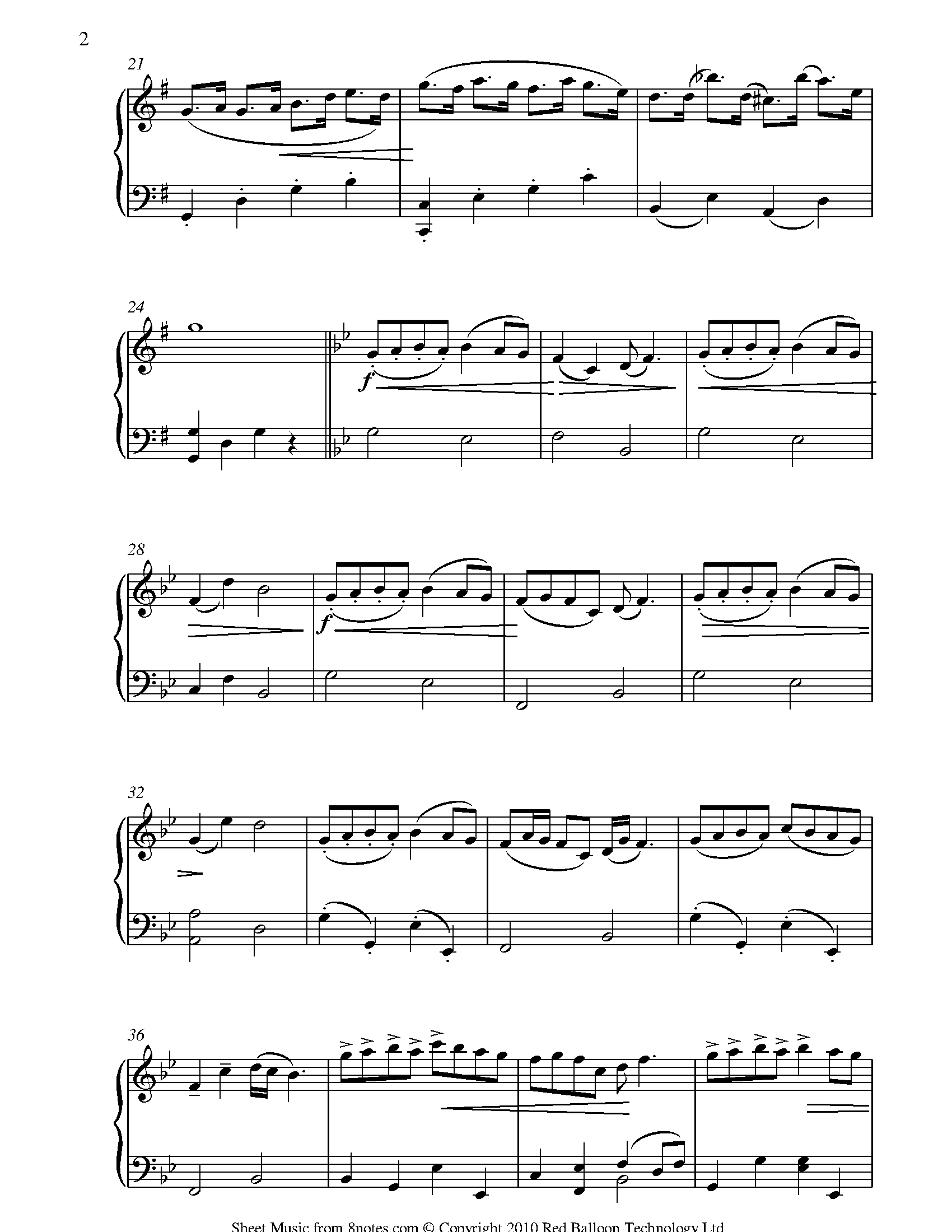Dvořák - Humoresque Op.101 no.7 Sheet music for Piano - 8notes.com