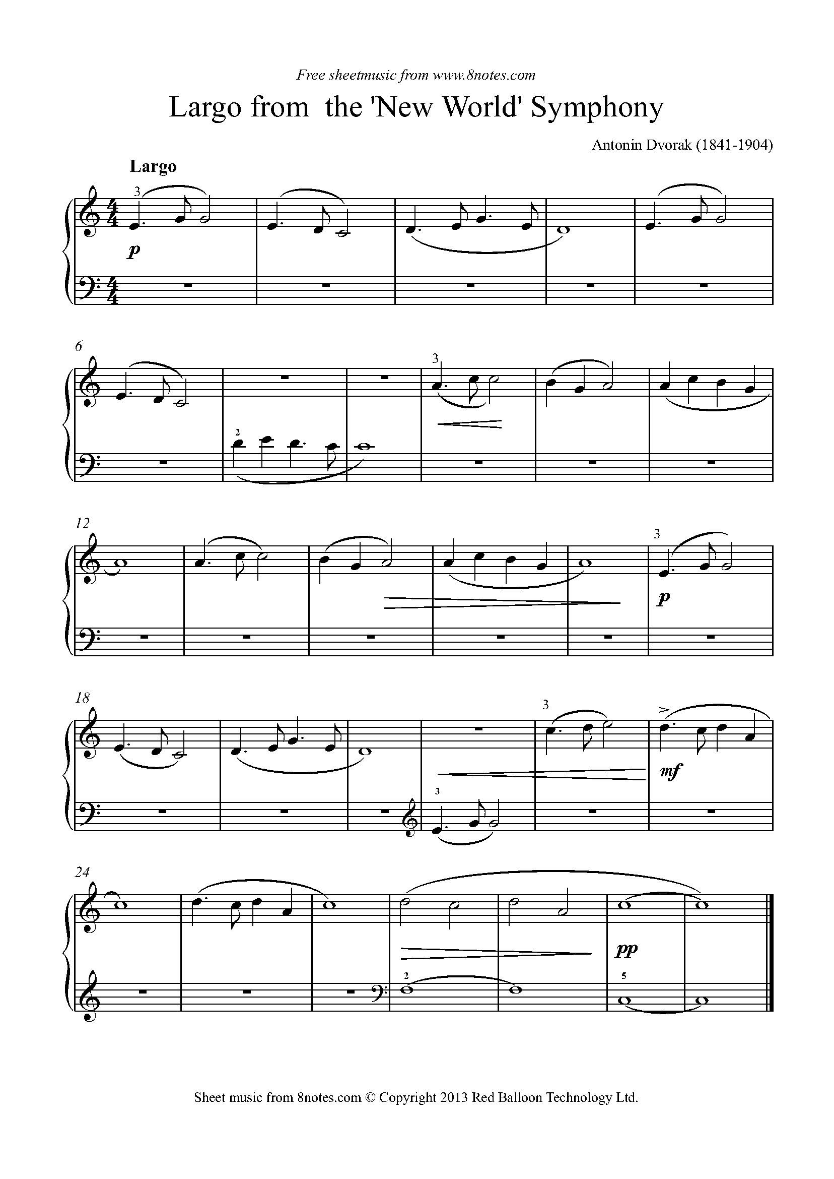 New World Symphony Largo Score at Edward Oneal blog