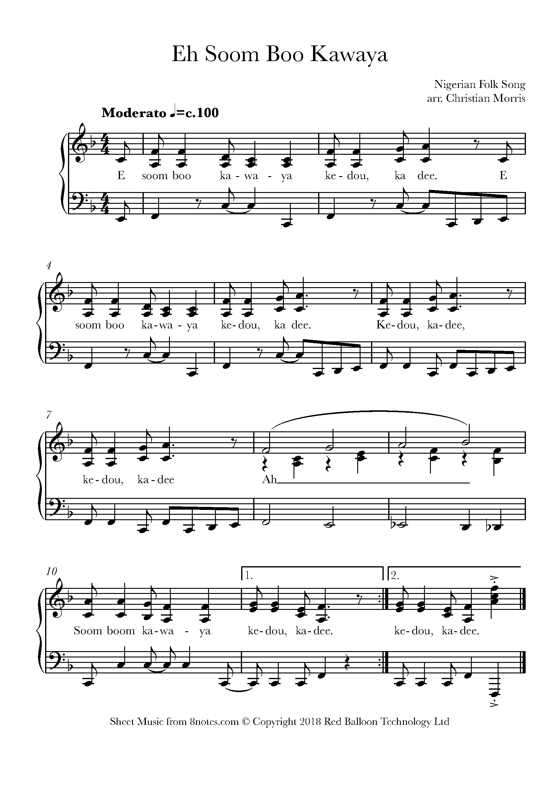 Eh Soom Boo Kawaya Sheet music for Piano - 8notes.com