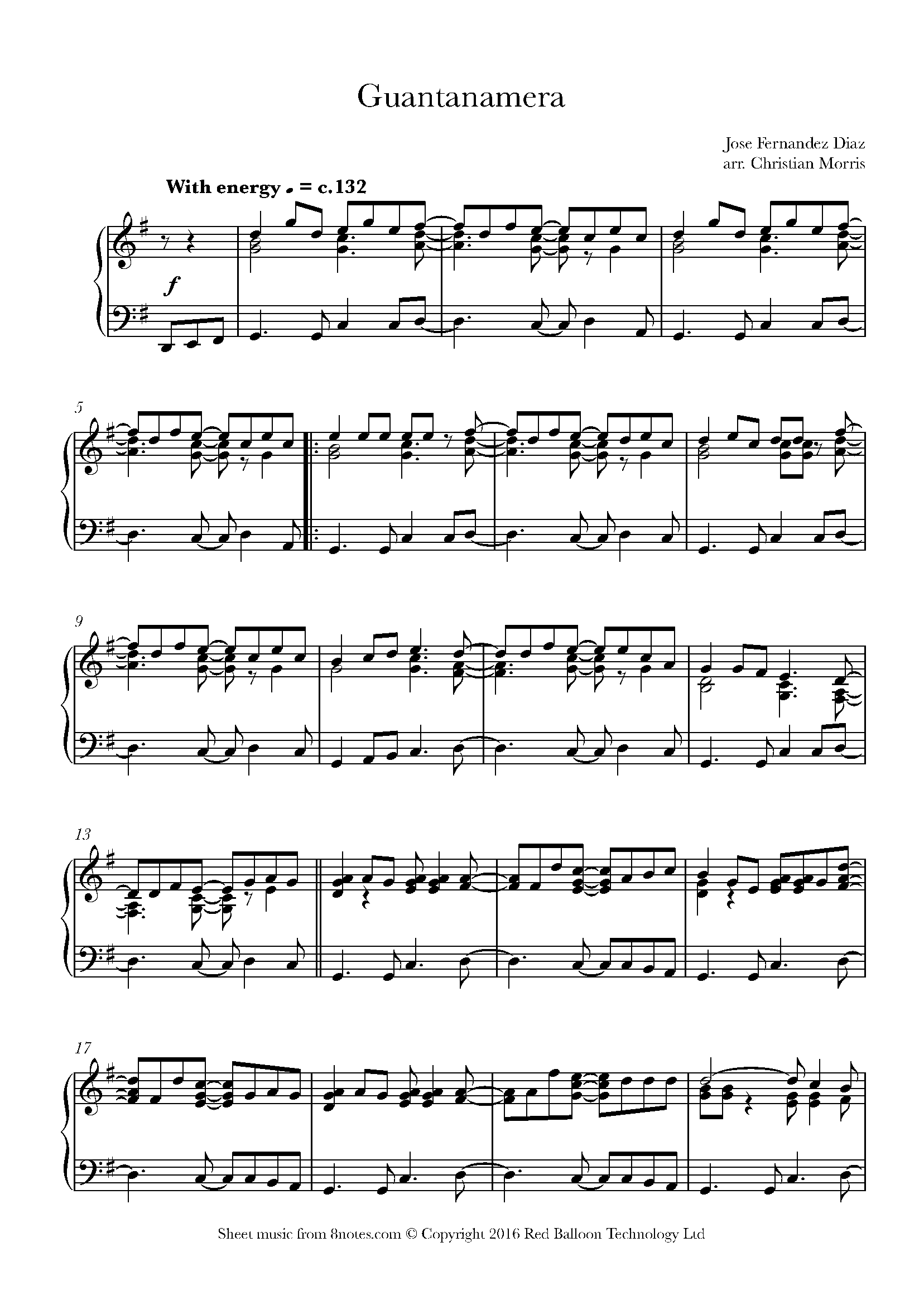 Guantanamera Sheet music for Piano - 8notes.com