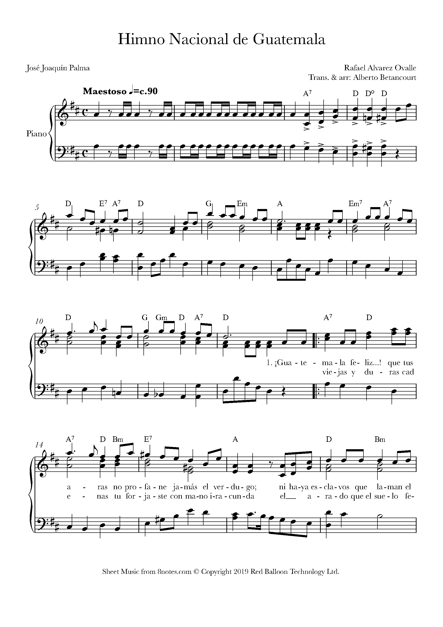 ﻿Rafael Álvarez Ovalle - Himno Nacional de Guatemala (Guatemala ...