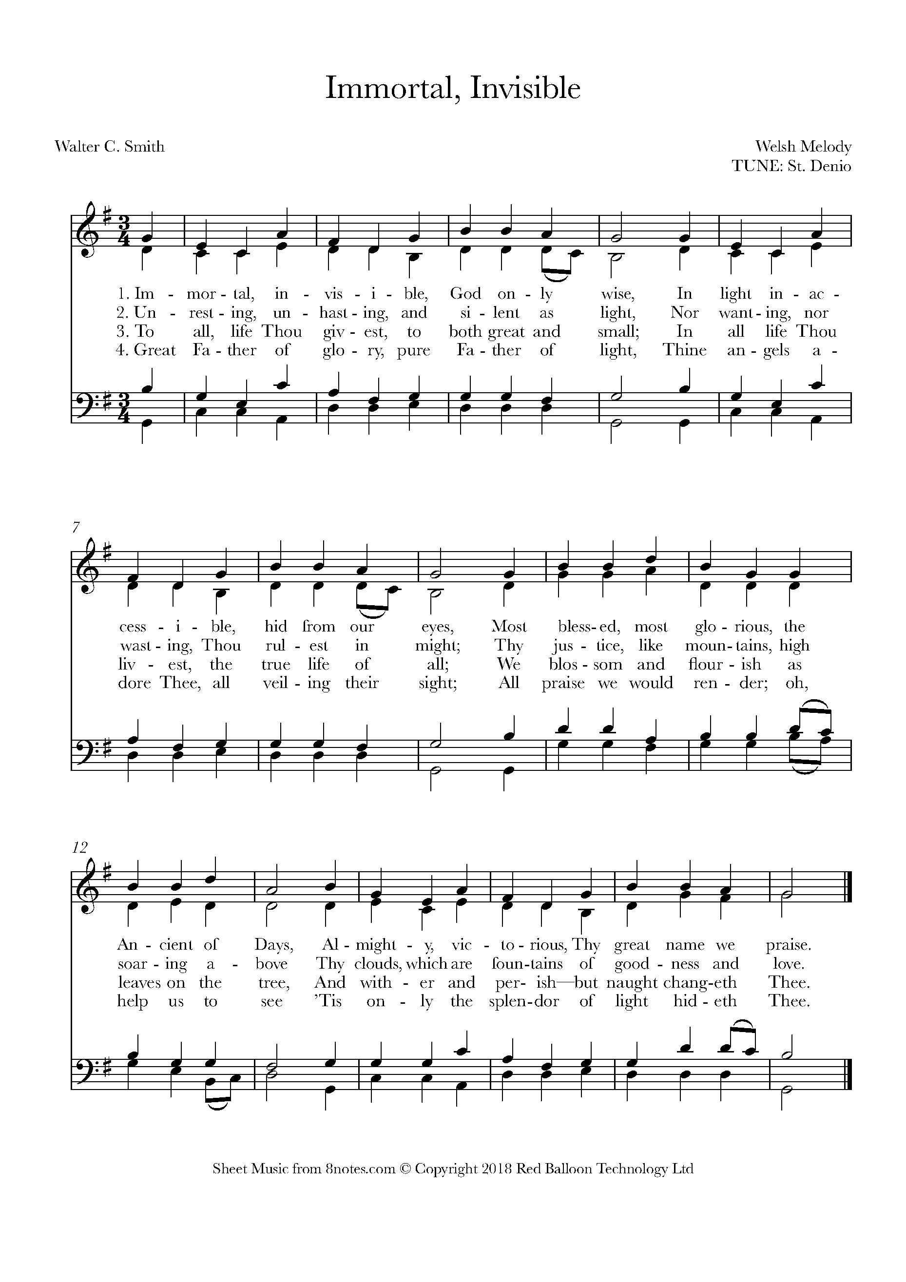 Immortal Invisible Sheet music for Piano - 8notes.com