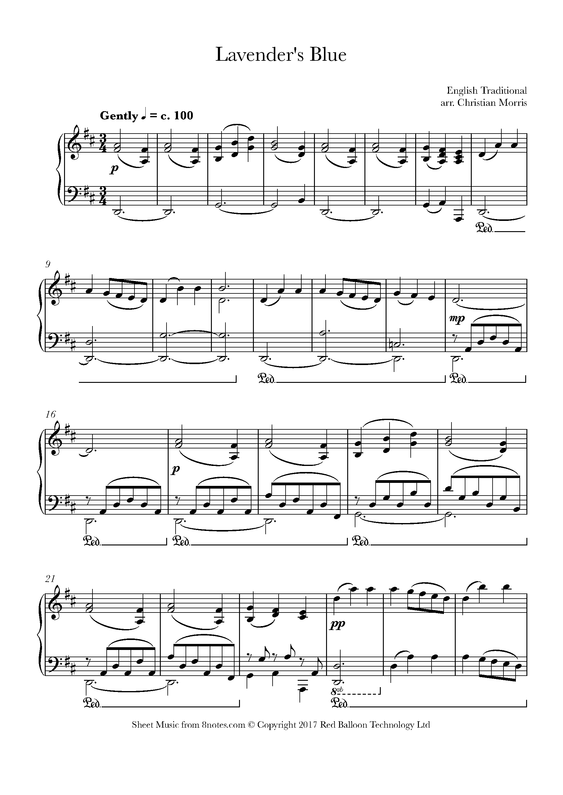 Lavender's Blue (fantasy) Sheet music for Piano - 8notes.com