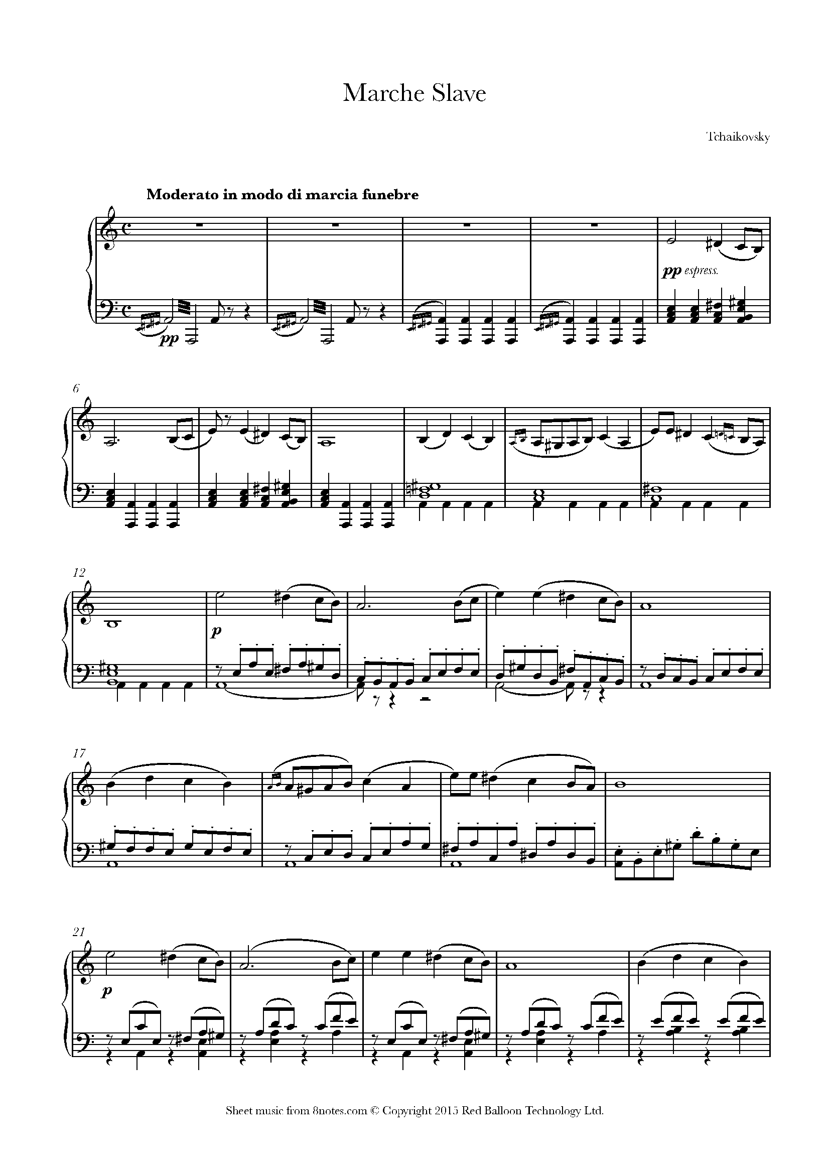 Tchaikovsky - Marche Slave Sheet music for Piano - 8notes.com