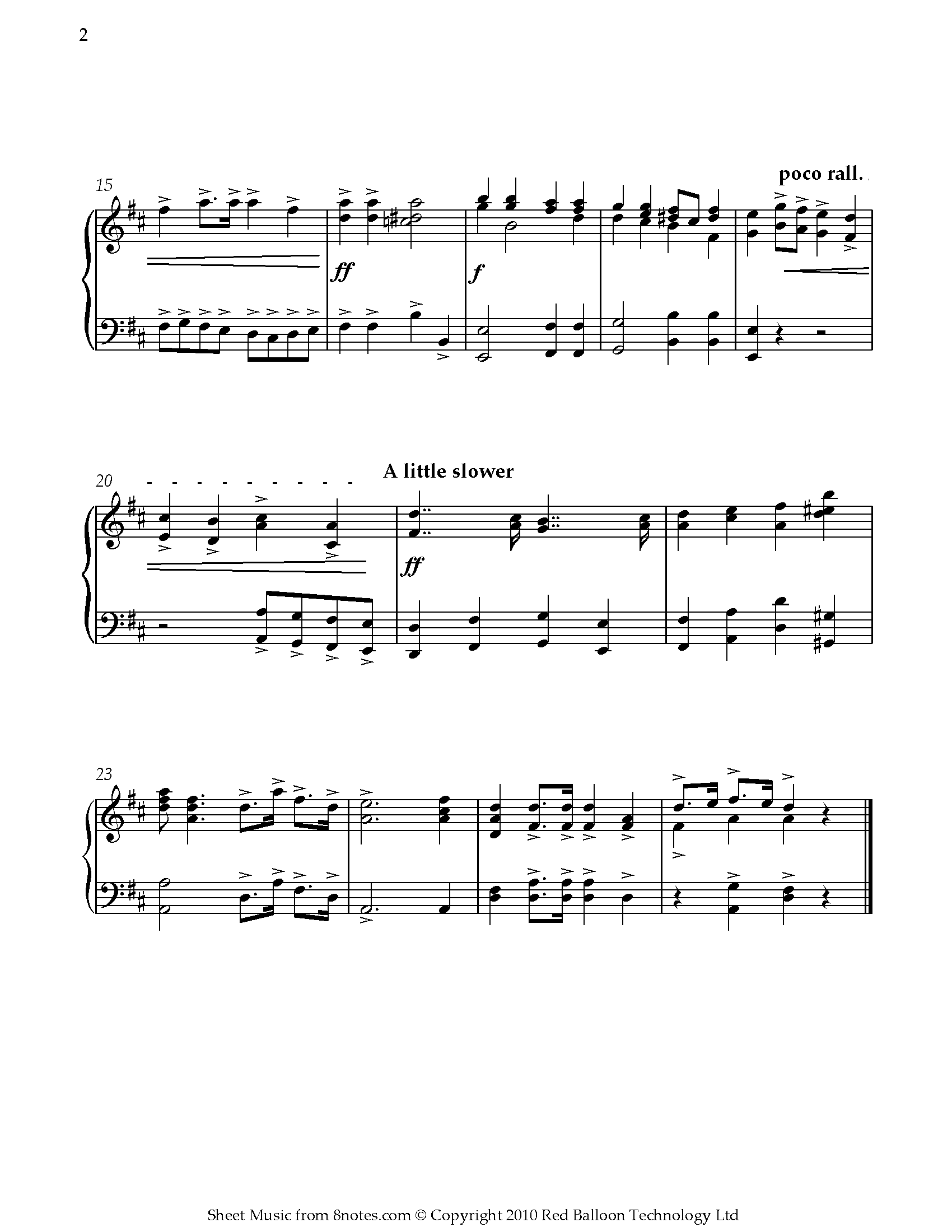 Men of Harlech (Traditional Welsh) Sheet music for Piano - 8notes.com