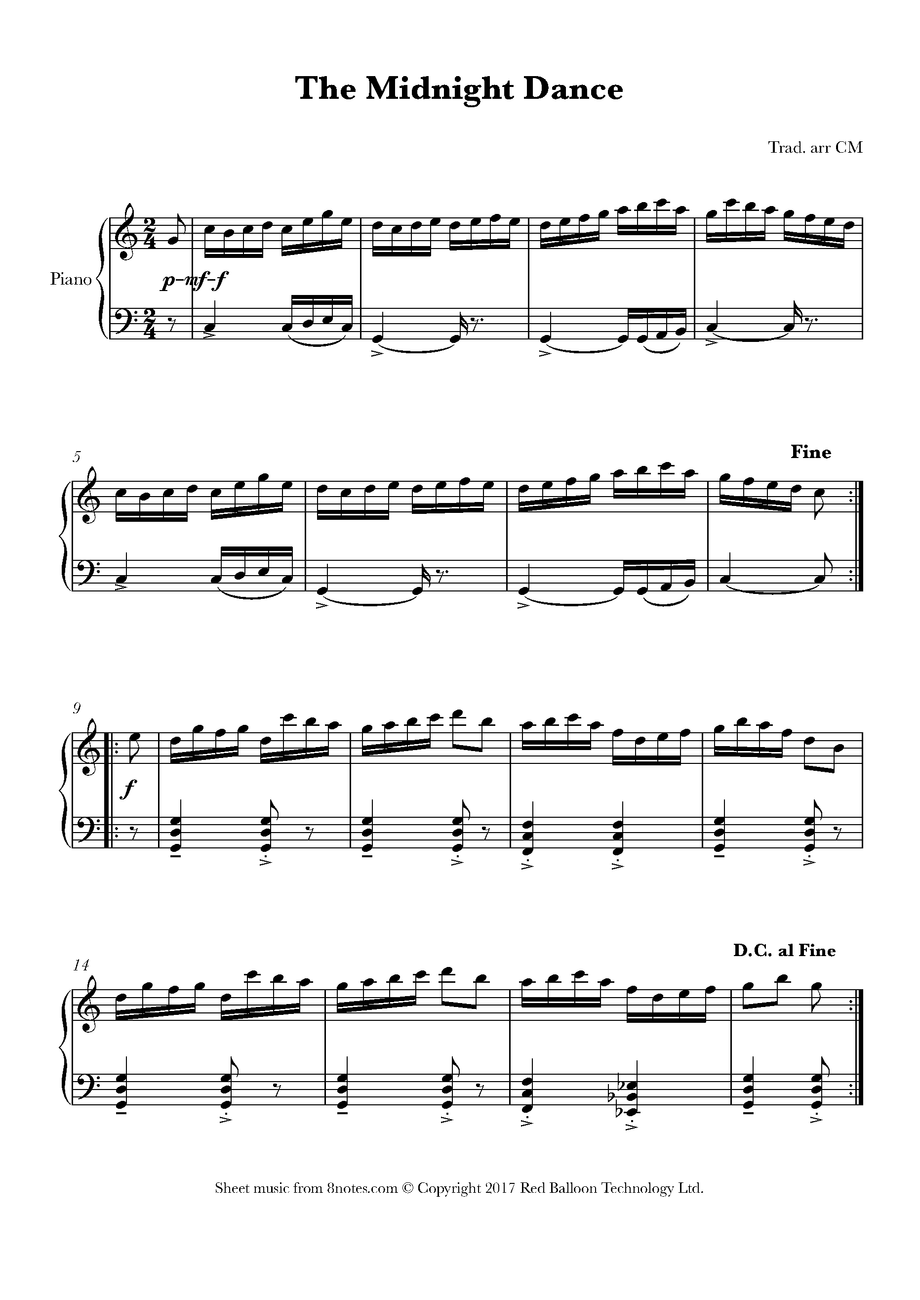 The Midnight Dance Sheet music for Piano - 8notes.com