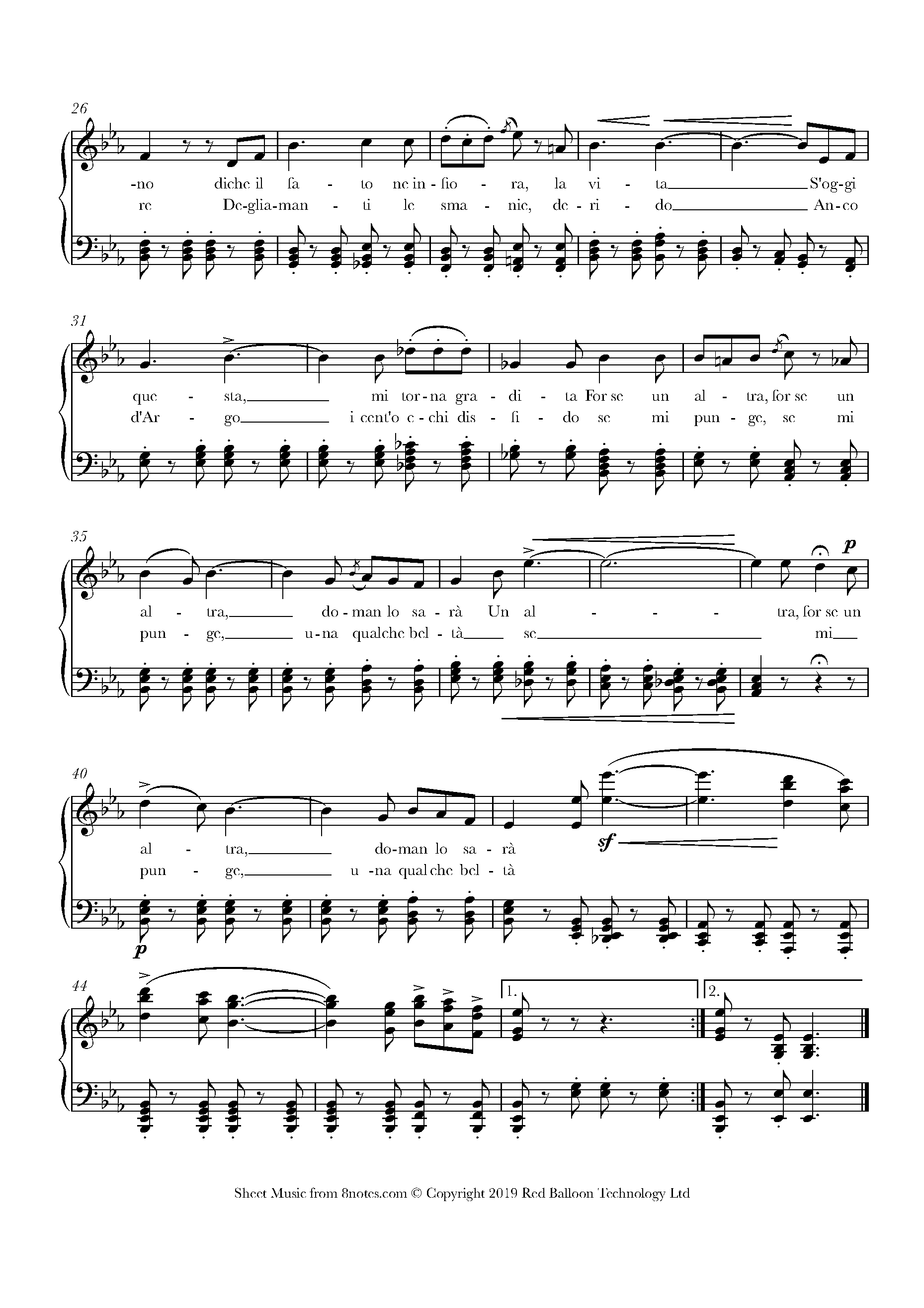 Verdi - Questa o quella from Rigoletto Sheet music for Piano - 8notes.com