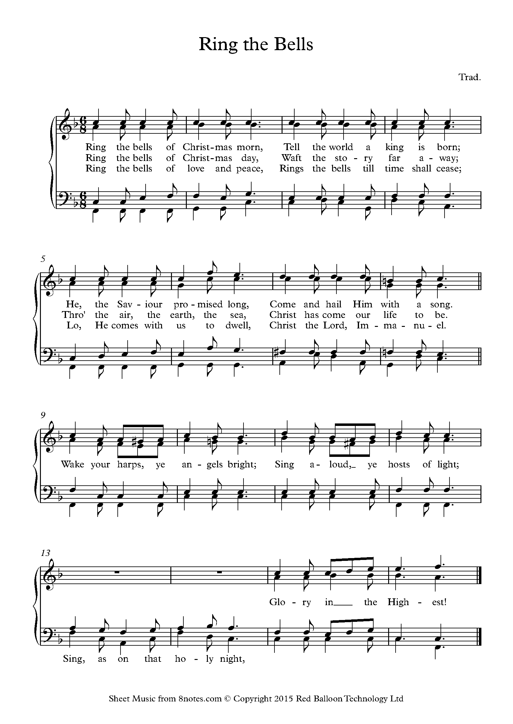 Ring the Bells Sheet music for Piano - 8notes.com