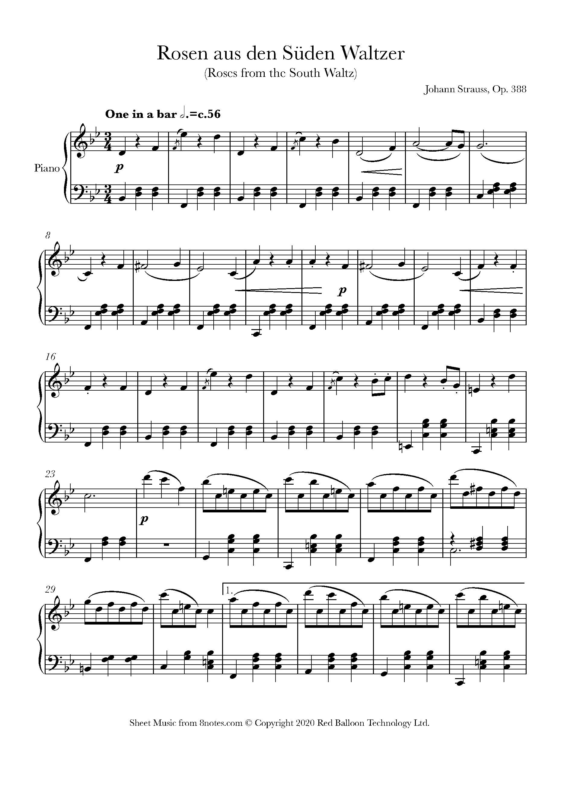 Strauss II - Rosen aus den Suden Waltzer (Roses from the South Waltz ...