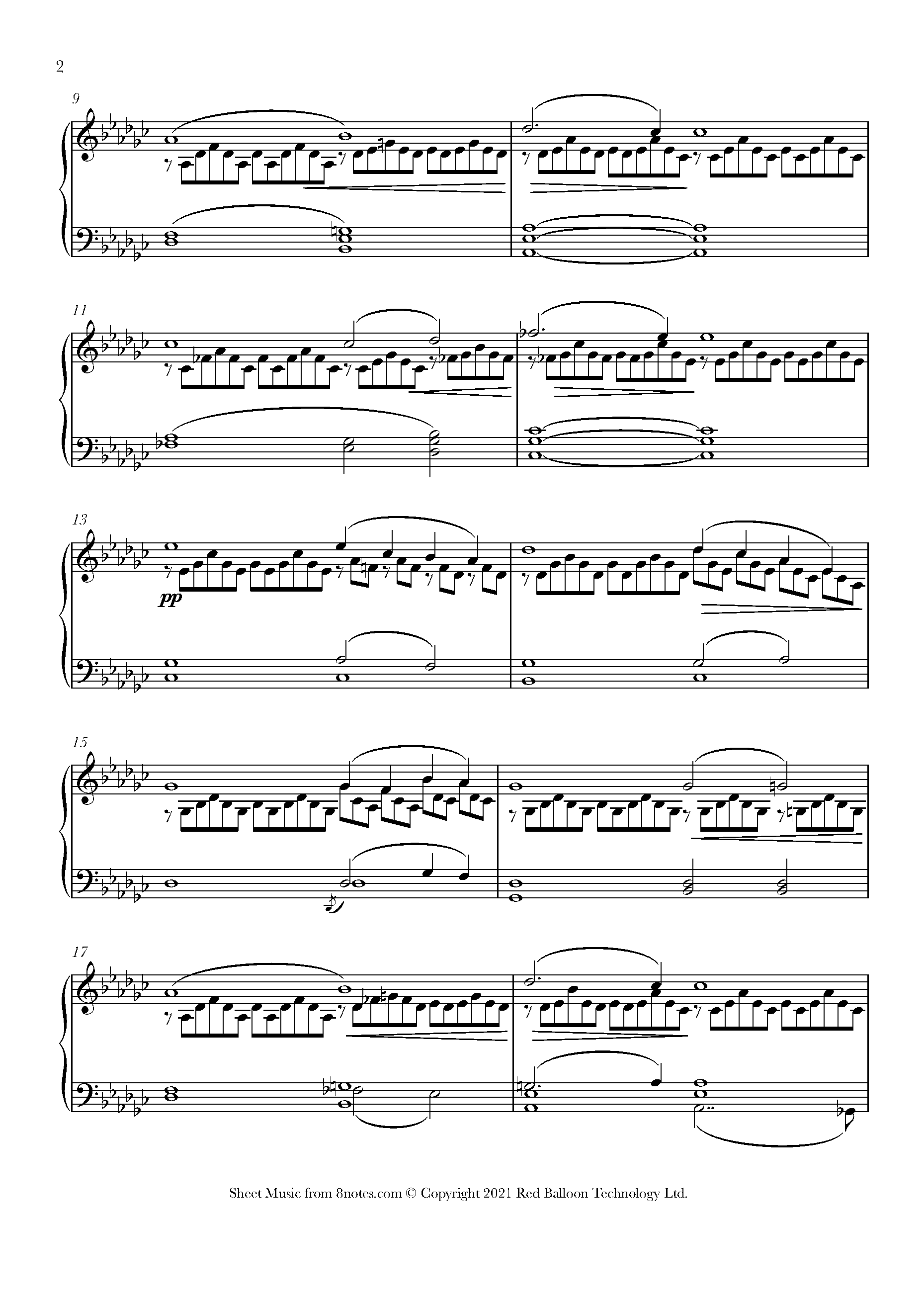 Schubert - Theme from Impromptu Op. 90 No.3 Sheet music for Piano ...