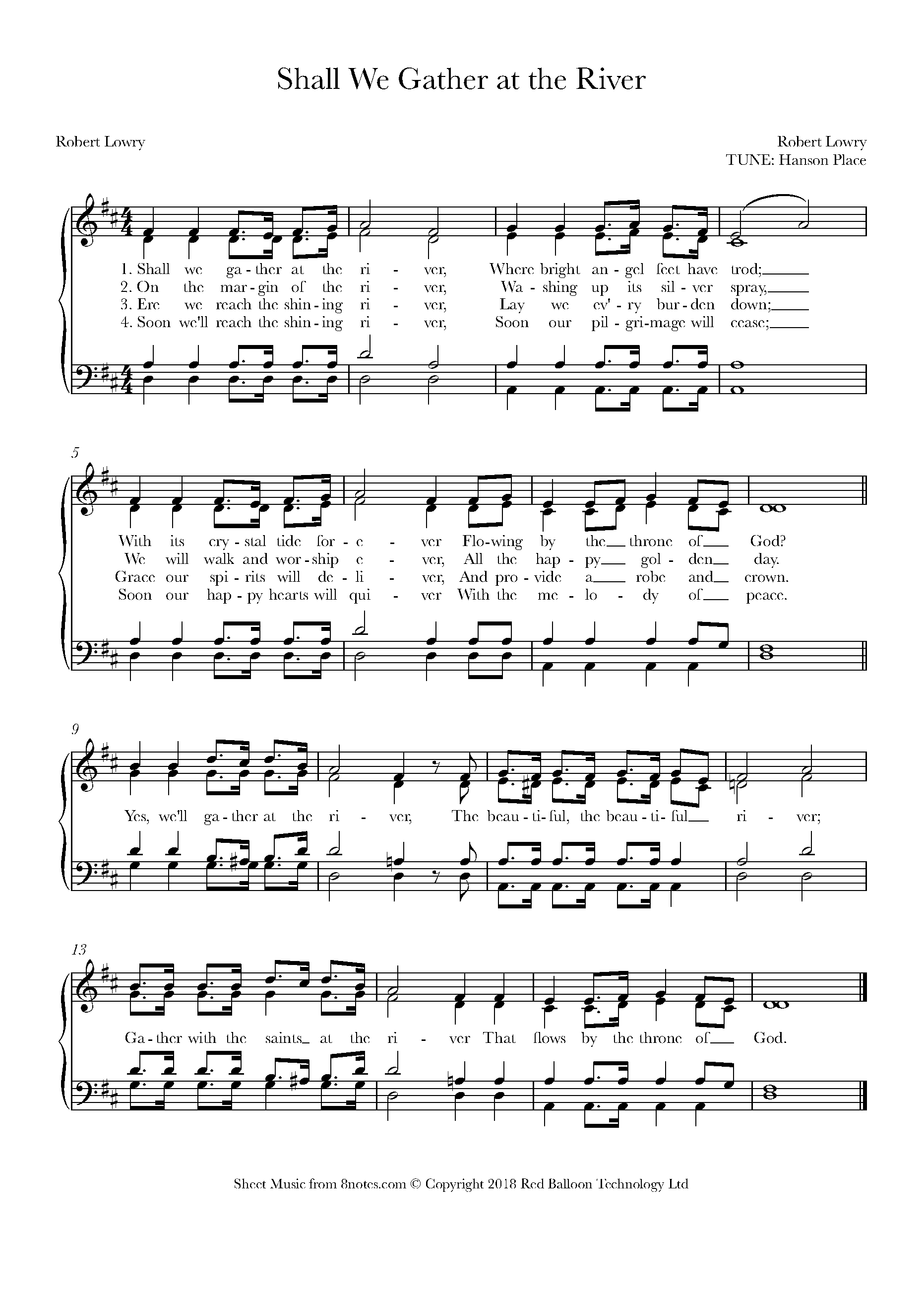 Shall We Gather by the River Sheet music for Piano - 8notes.com