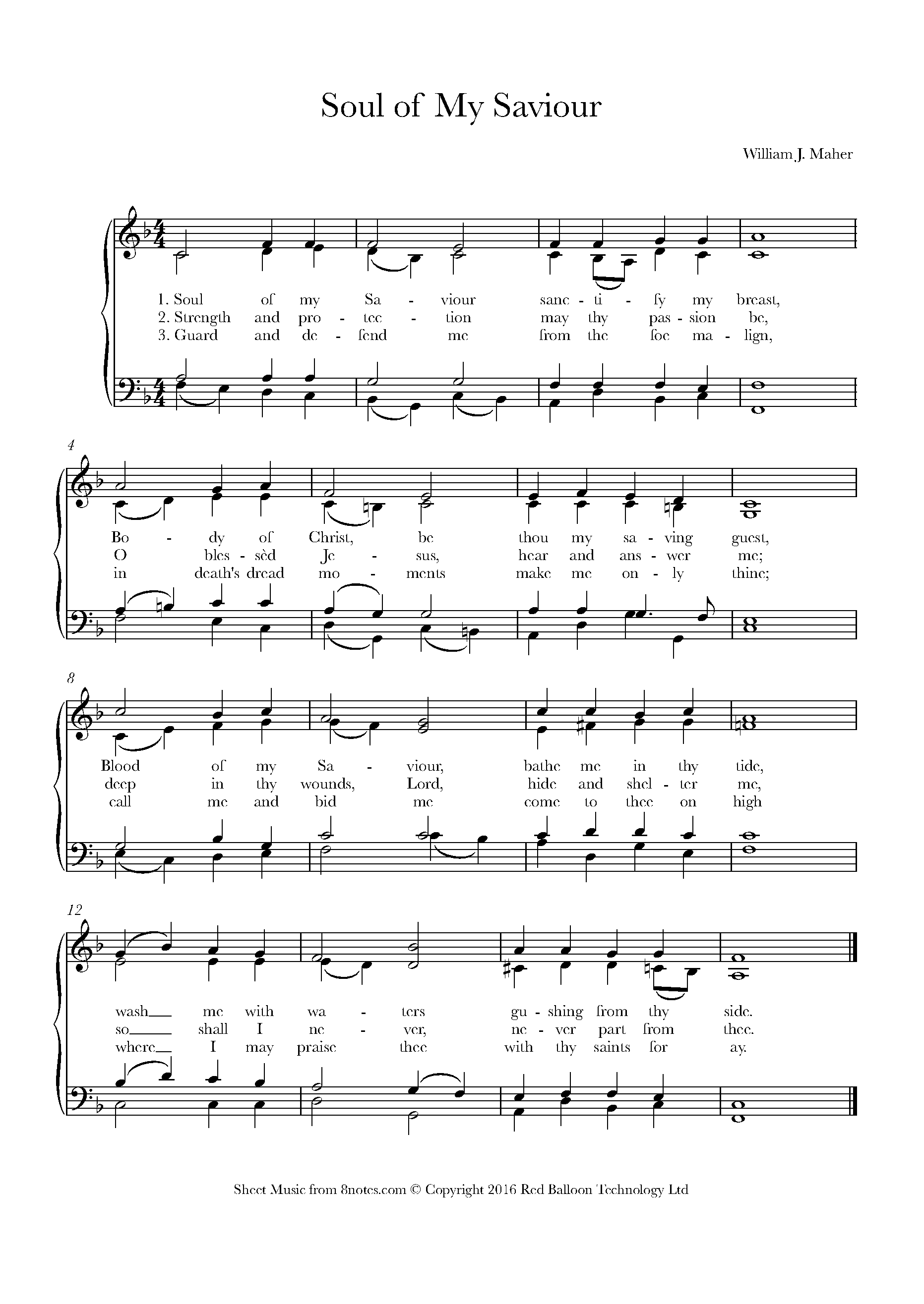 Maher - Soul of My Saviour Sheet music for Piano - 8notes.com