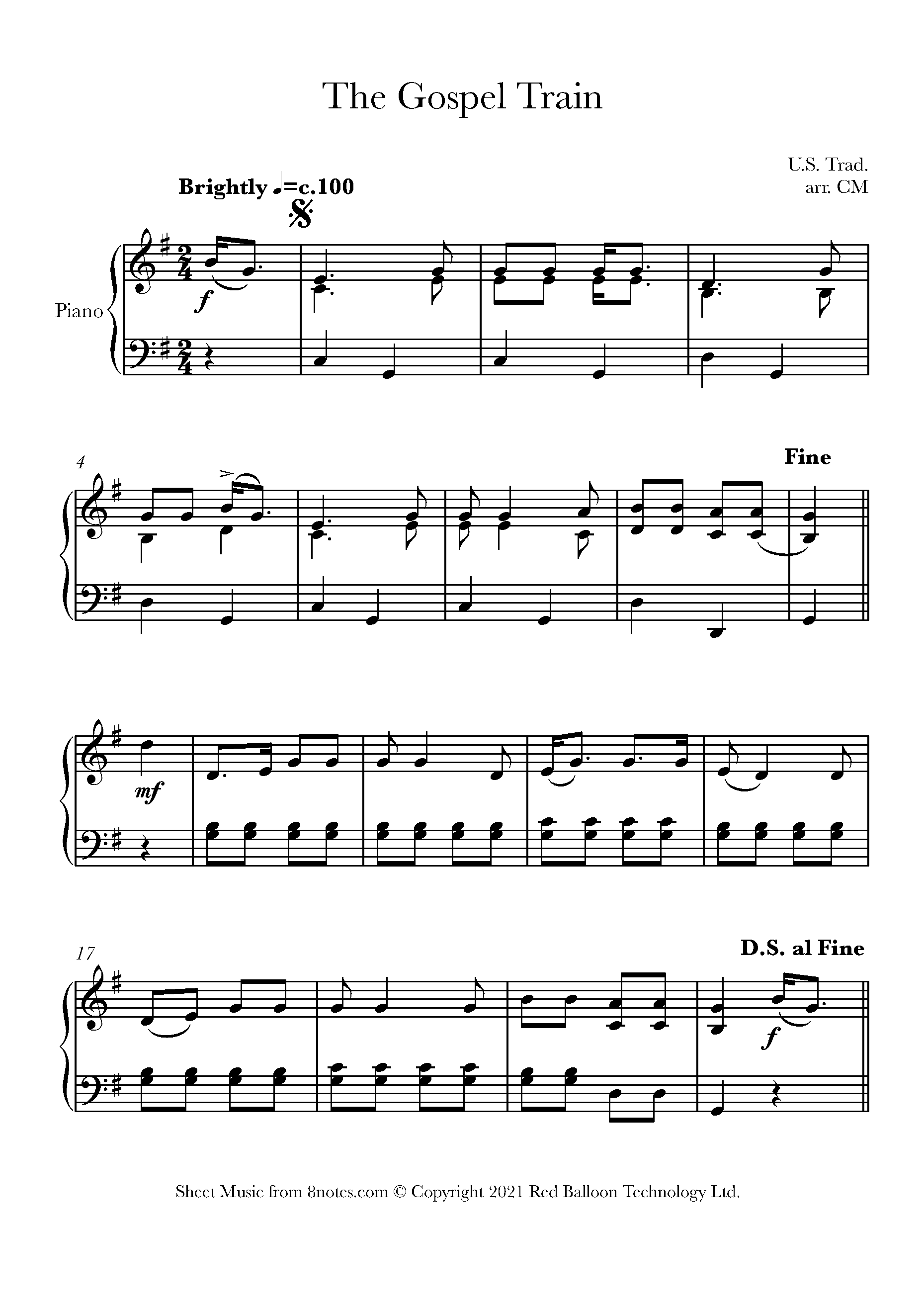 The Gospel Train Sheet music for Piano - 8notes.com