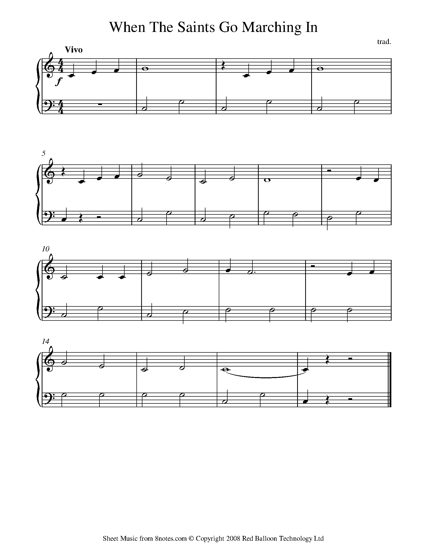 When the saints go marching in Sheet music for Piano - 8notes.com