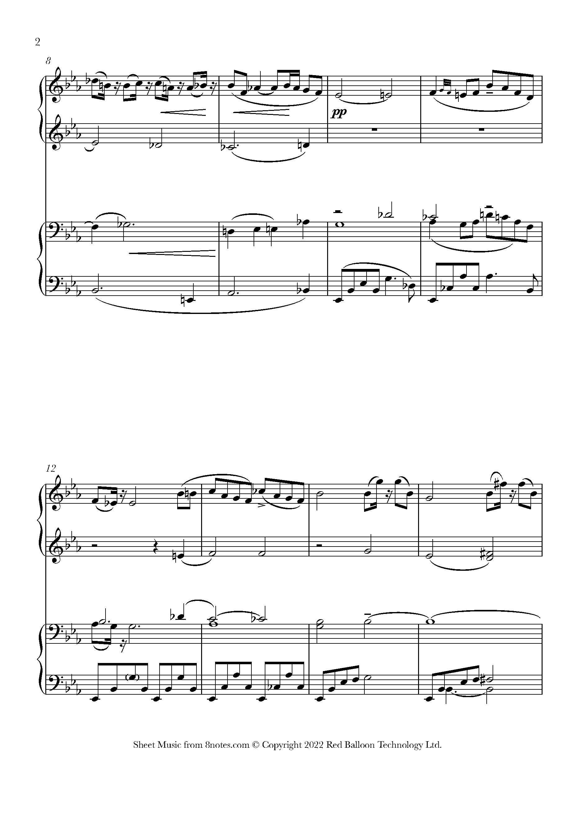 Mahler - Symphony No. 6, Slow Movement Sheet music for Piano Duet ...