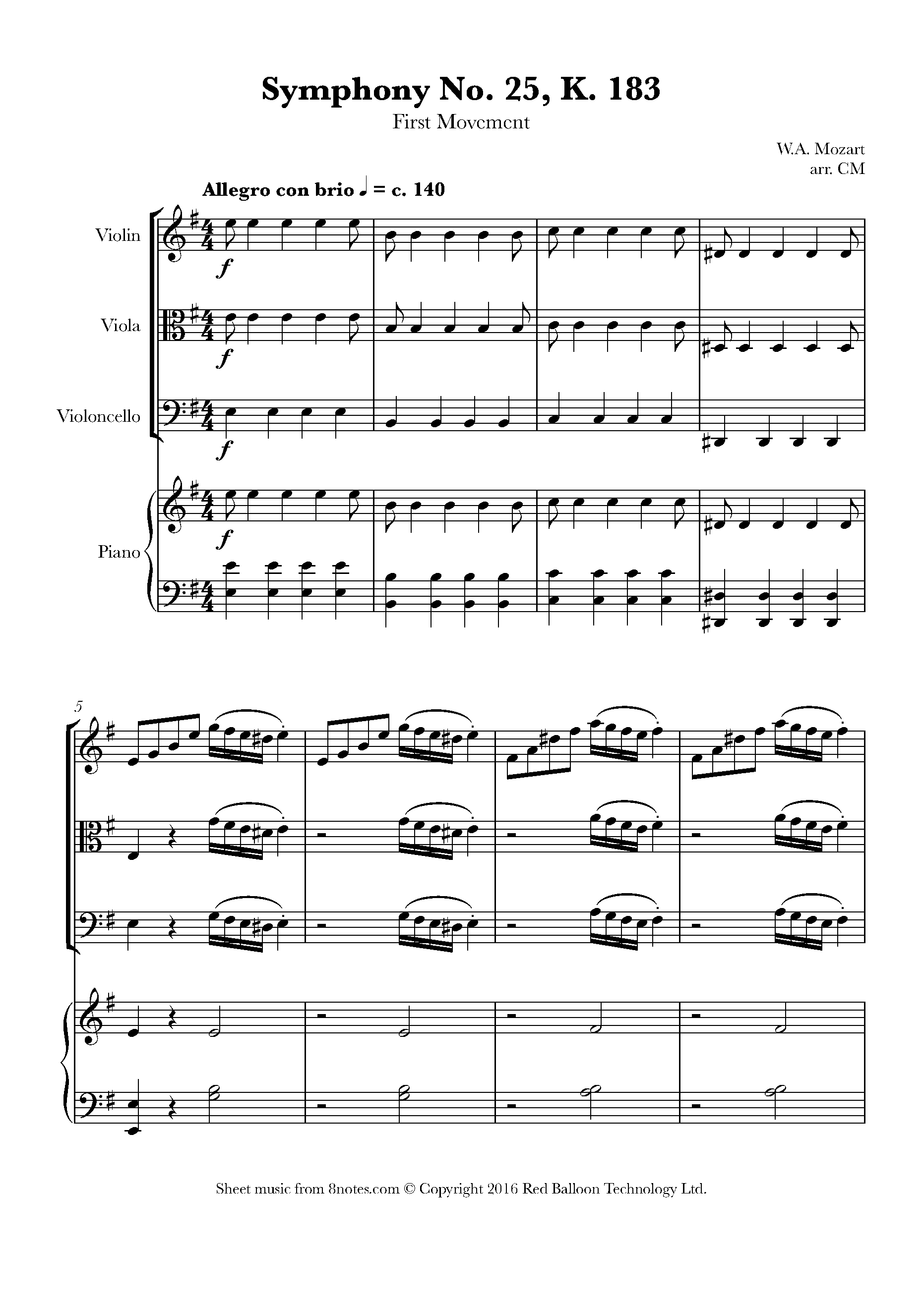 Wolfgang Amadeus Mozart - Symphony No. 25, K. 183 1st mvt (as featured ...