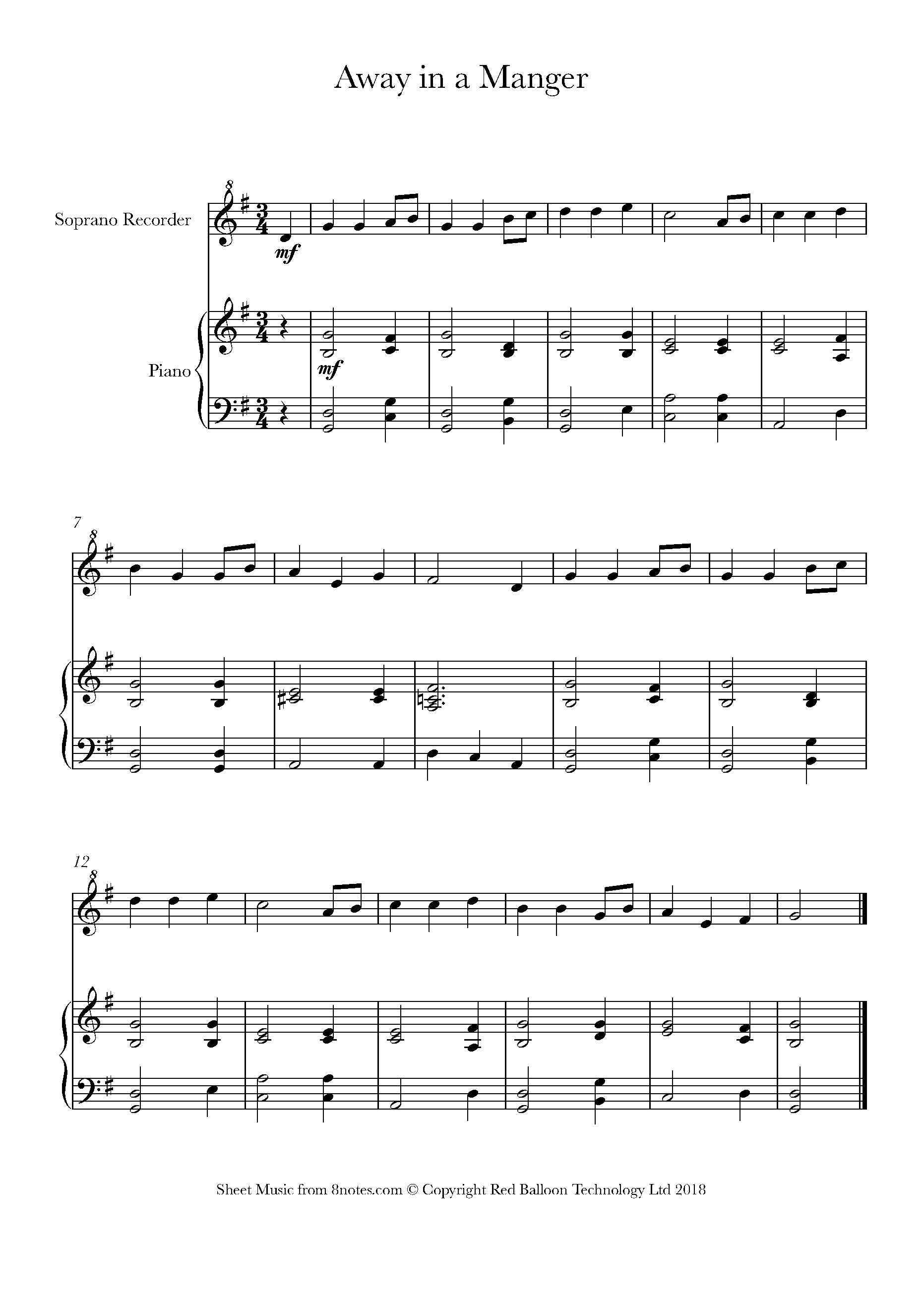 Guitar Chords Away In A Manger