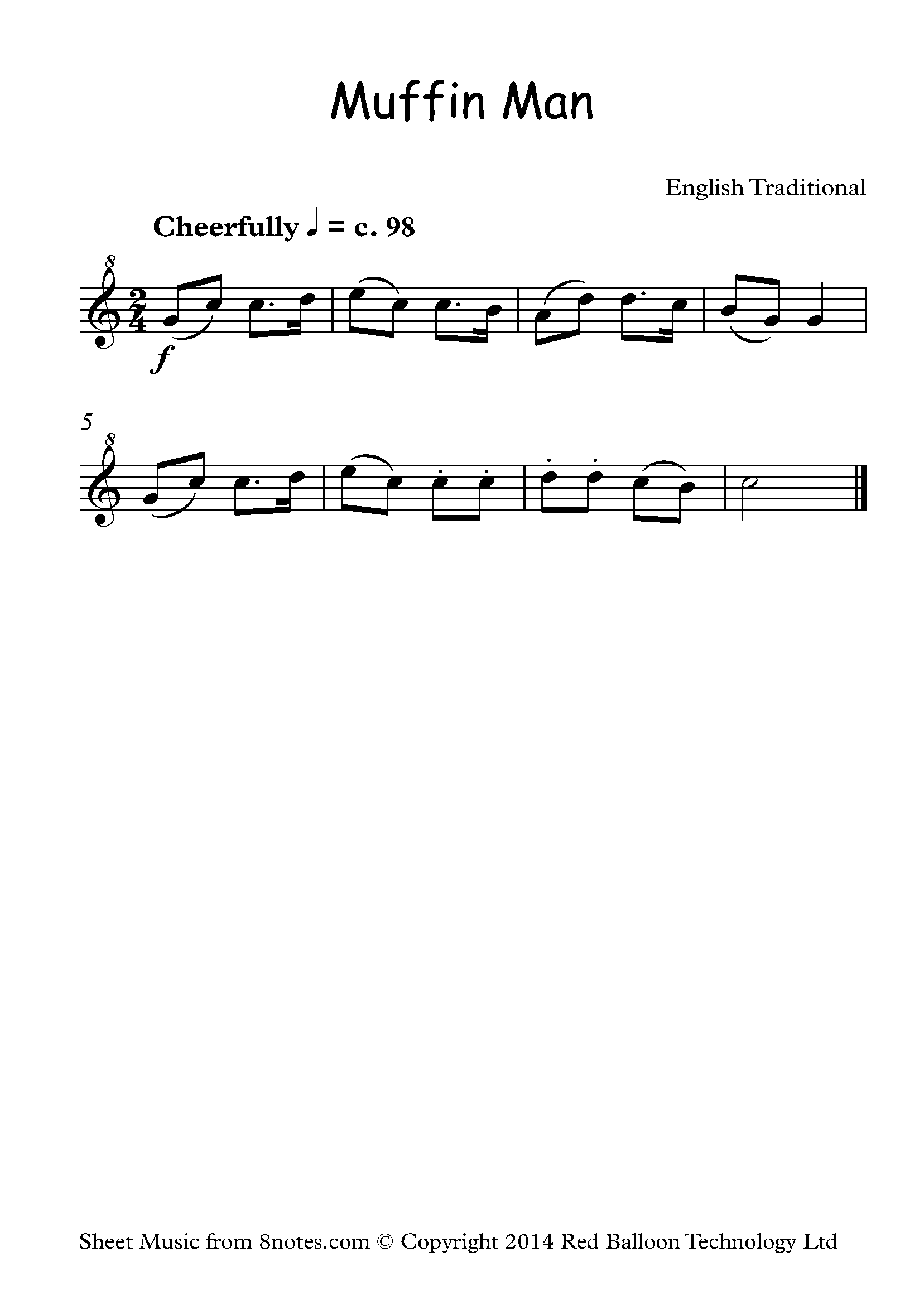 Have you seen the Muffin Man Sheet music for Recorder - 8notes.com