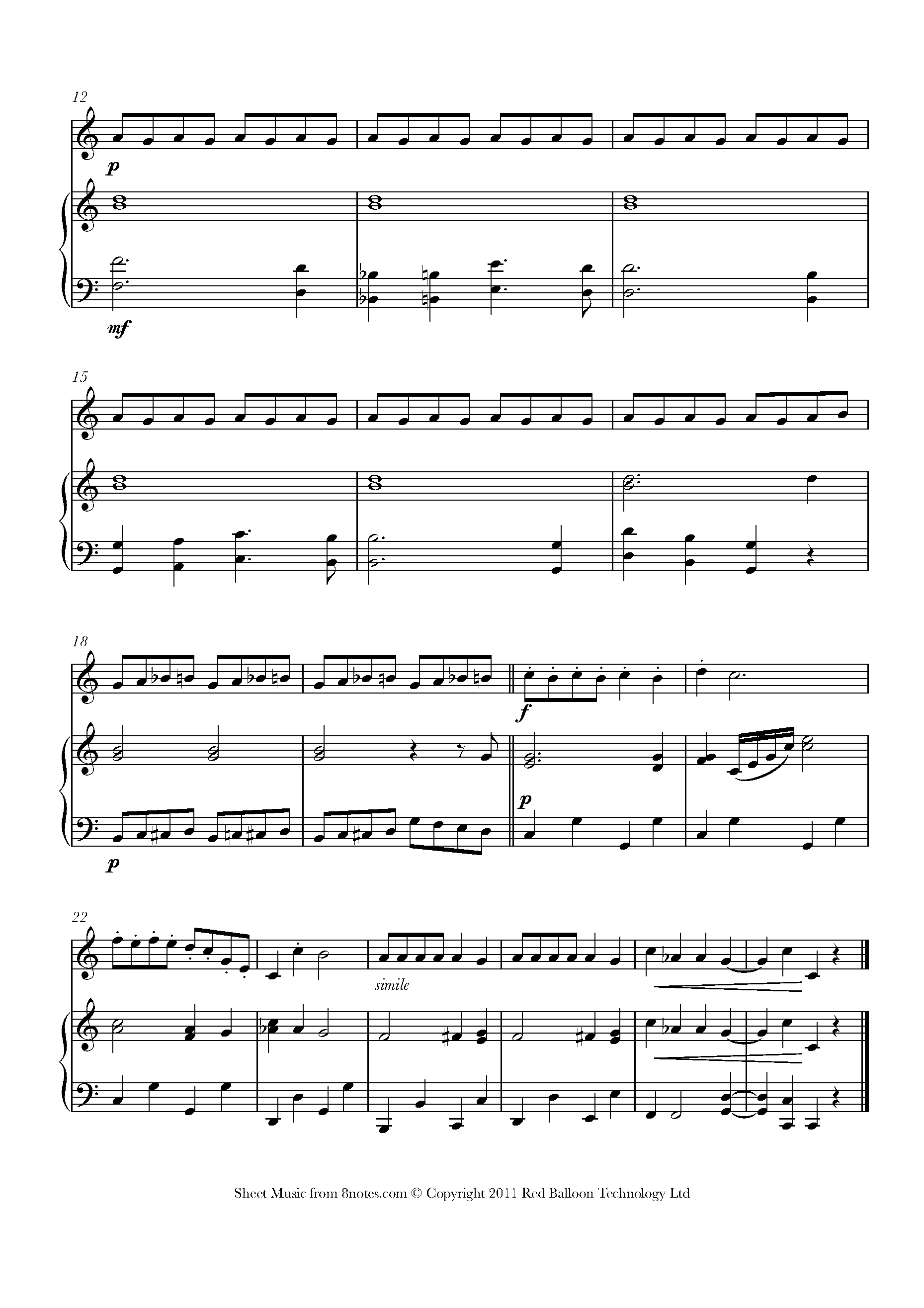 Tchaikovsky - Dance of the reed pipes from the Nutcracker Sheet music ...