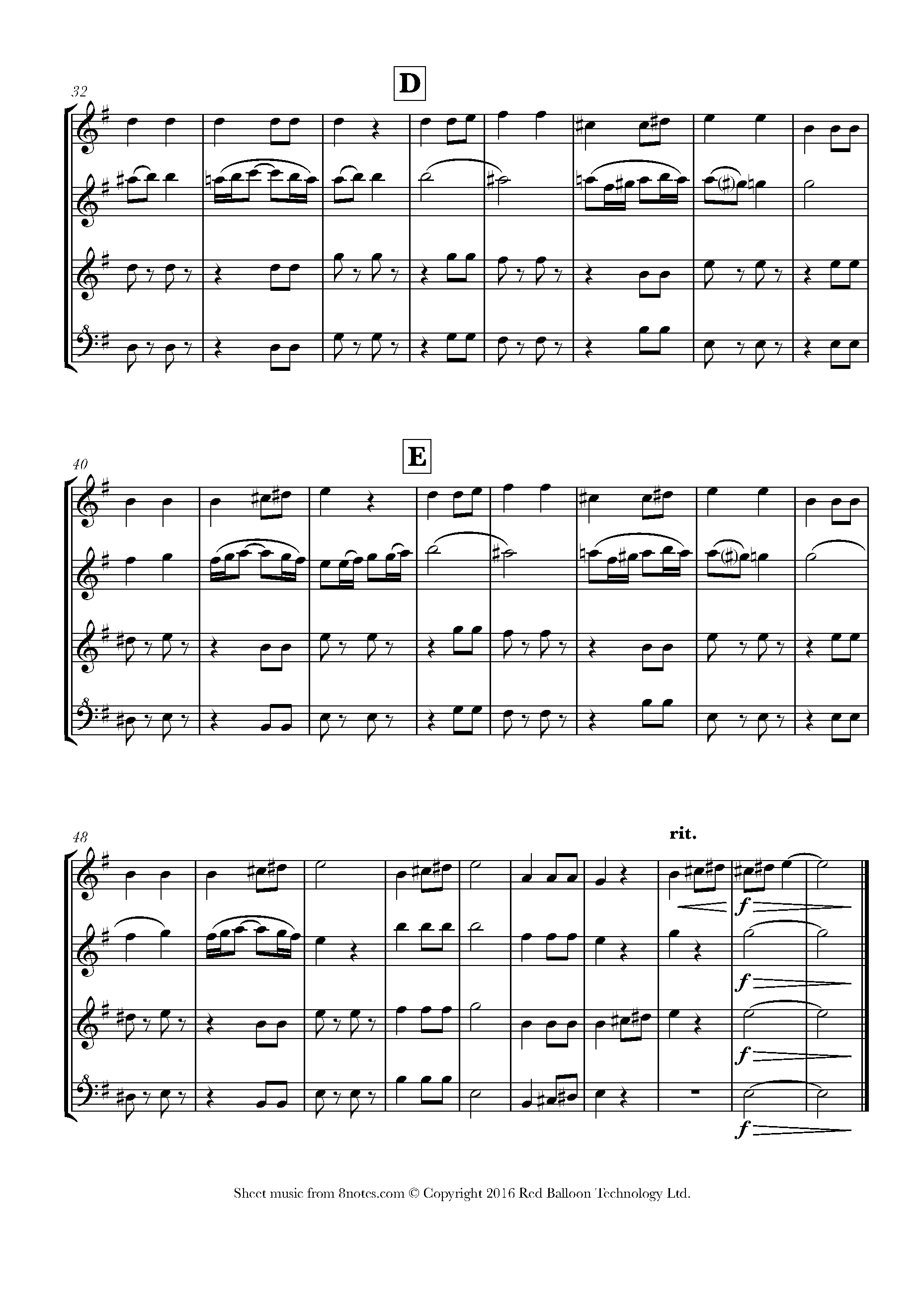 Beethoven - 7th Symphony 2nd mvt theme Sheet music for Recorder Quartet ...