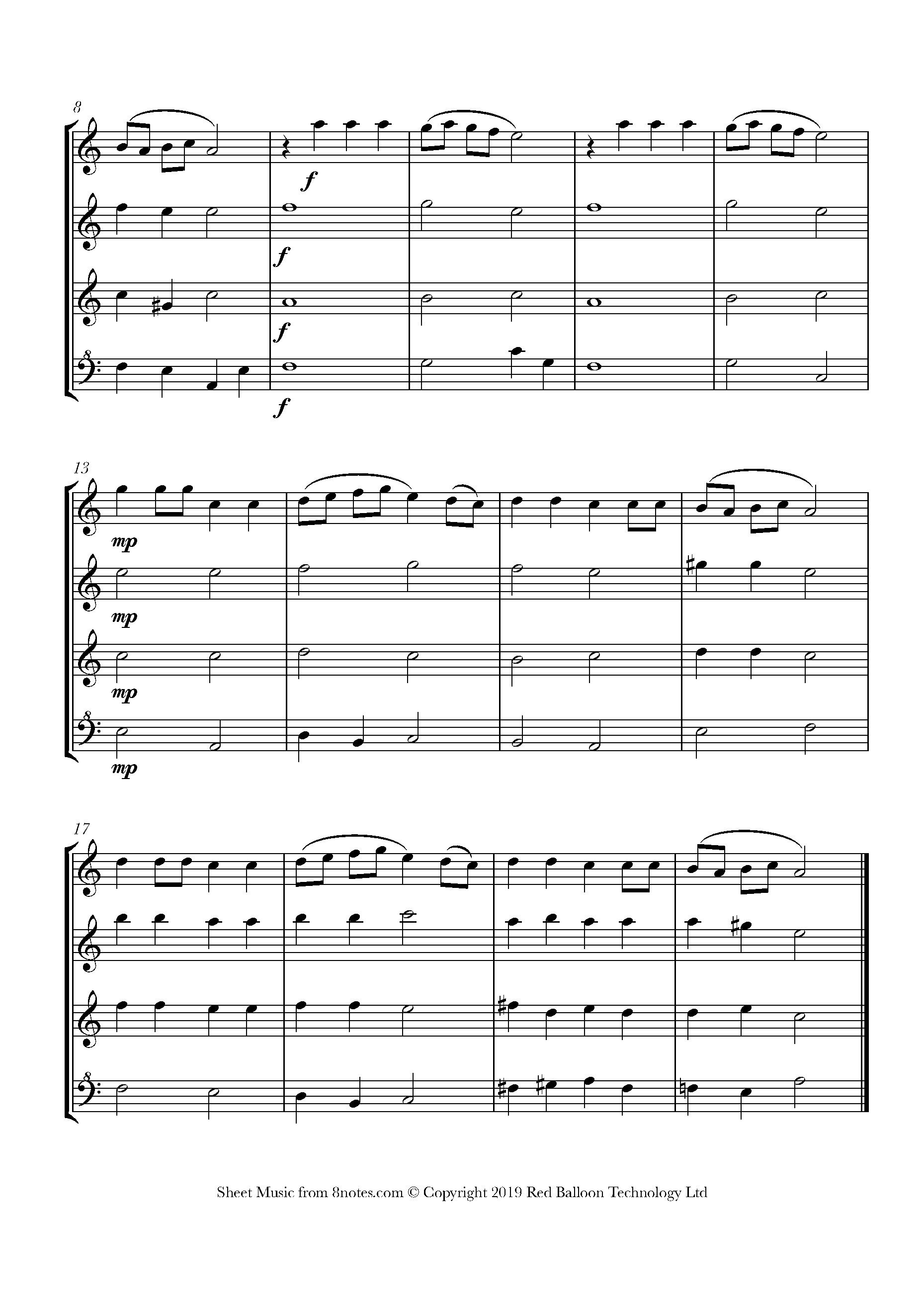 Israeli National Anthem (Hatikvah) Sheet music for Recorder Quartet ...