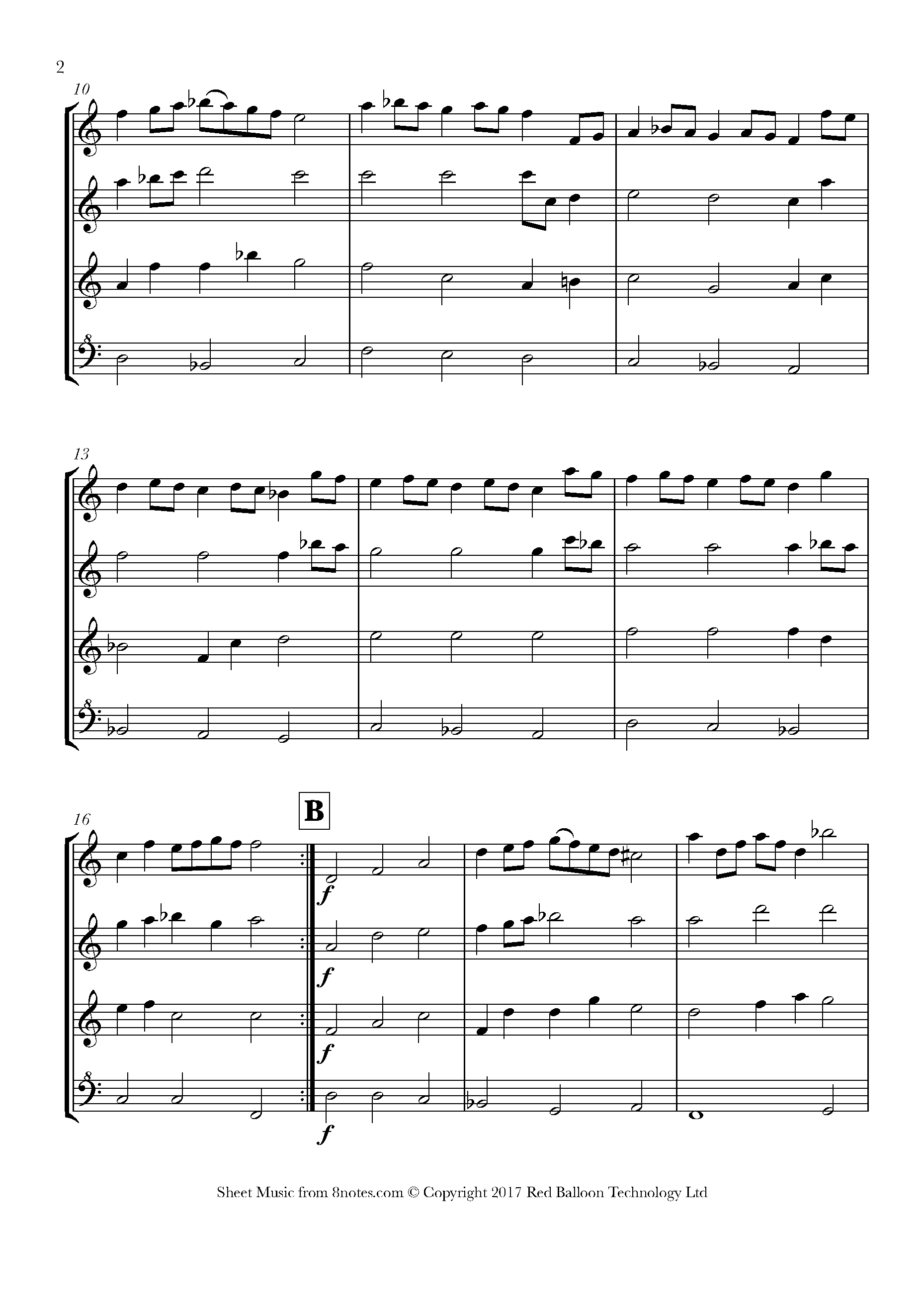 Purcell - Rondeau from Abdelazer Sheet music for Recorder Quartet ...