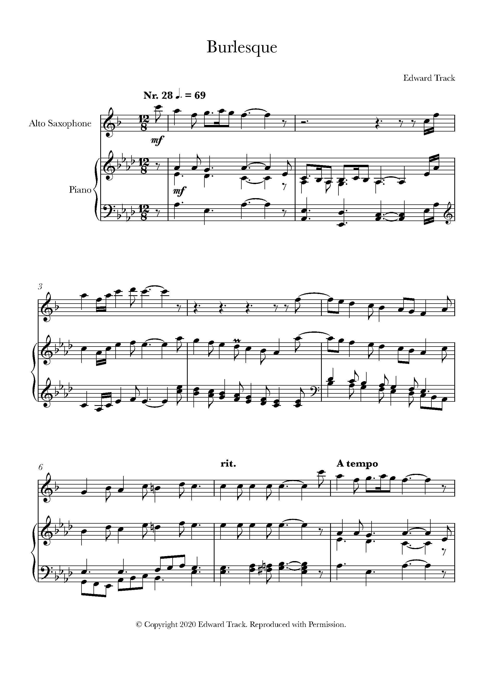 Track - No. 28 Burlesque Sheet music for Saxophone - 8notes.com