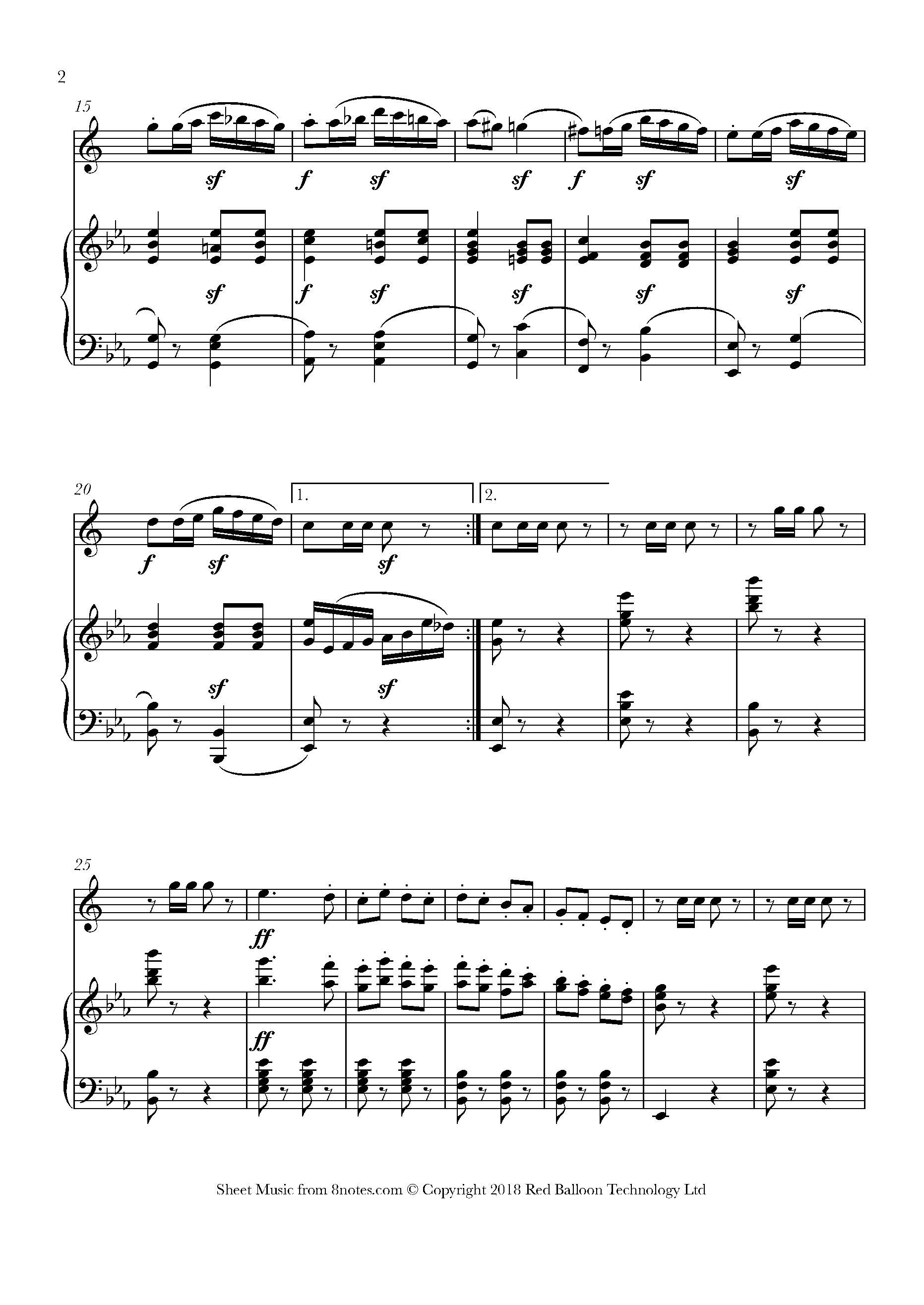Beethoven - 7th Symphony 4th Mvt Theme Sheet music for Saxophone ...