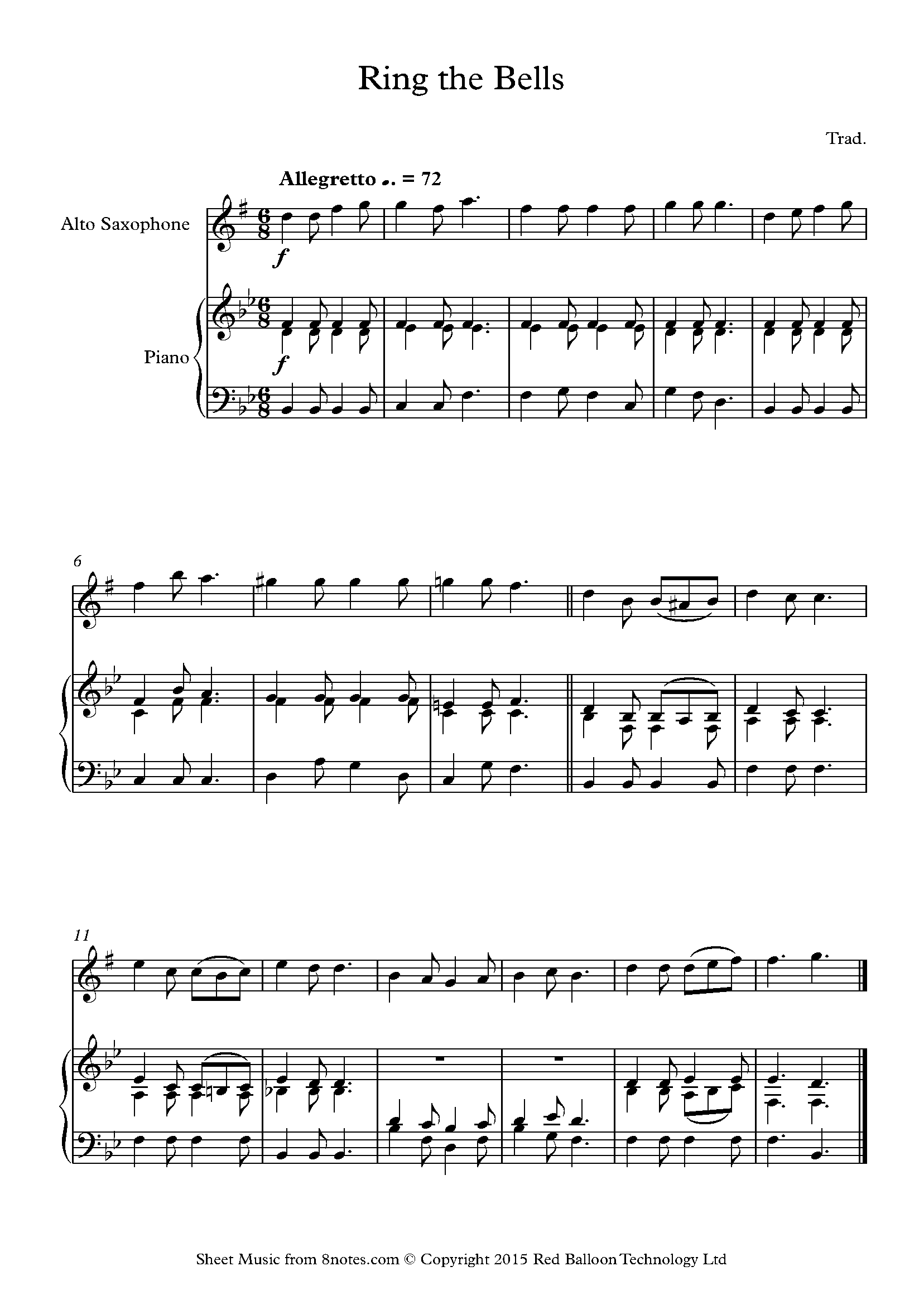 Ring the Bells Sheet music for Saxophone - 8notes.com