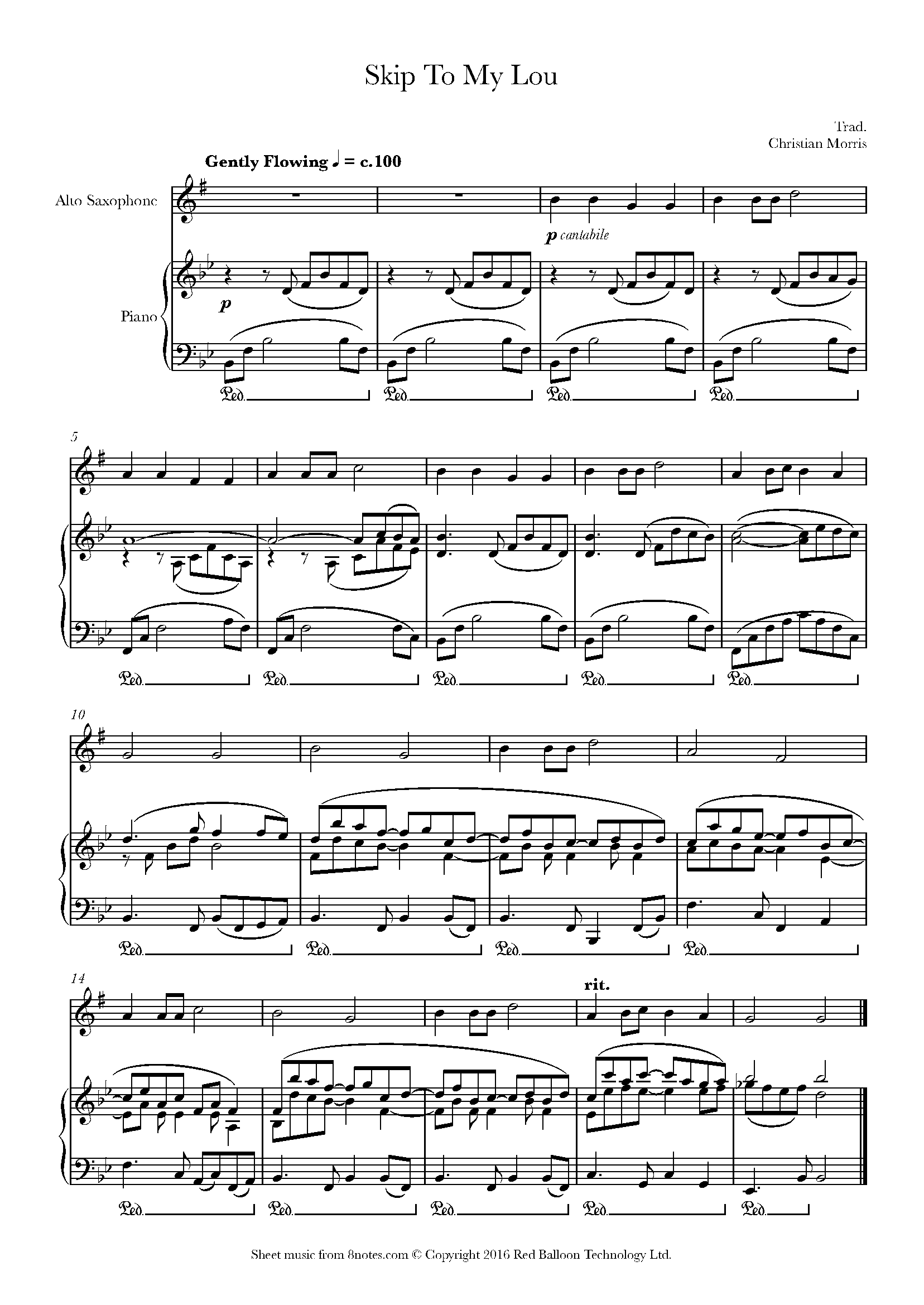 Skip to my lou Sheet music for Saxophone - 8notes.com