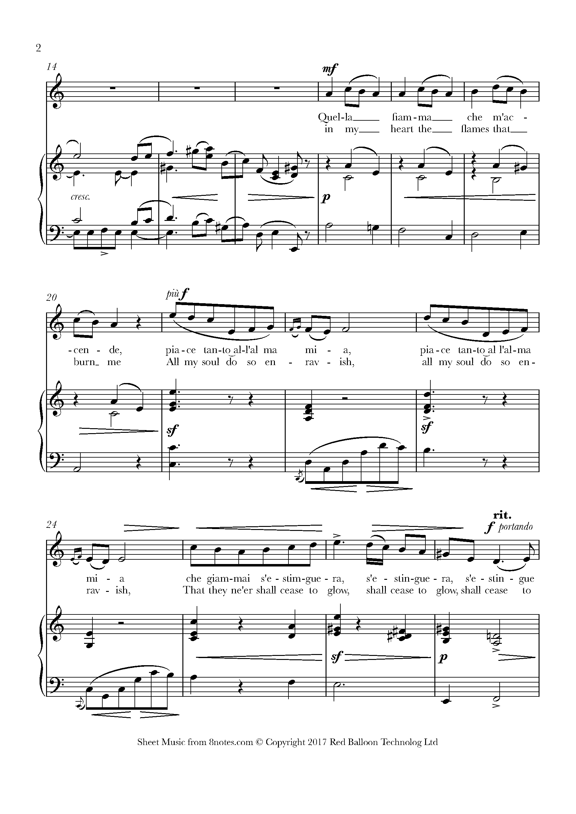 Marcello - Il mio bel foco (My joyful ardour) Recitative and aria Sheet ...
