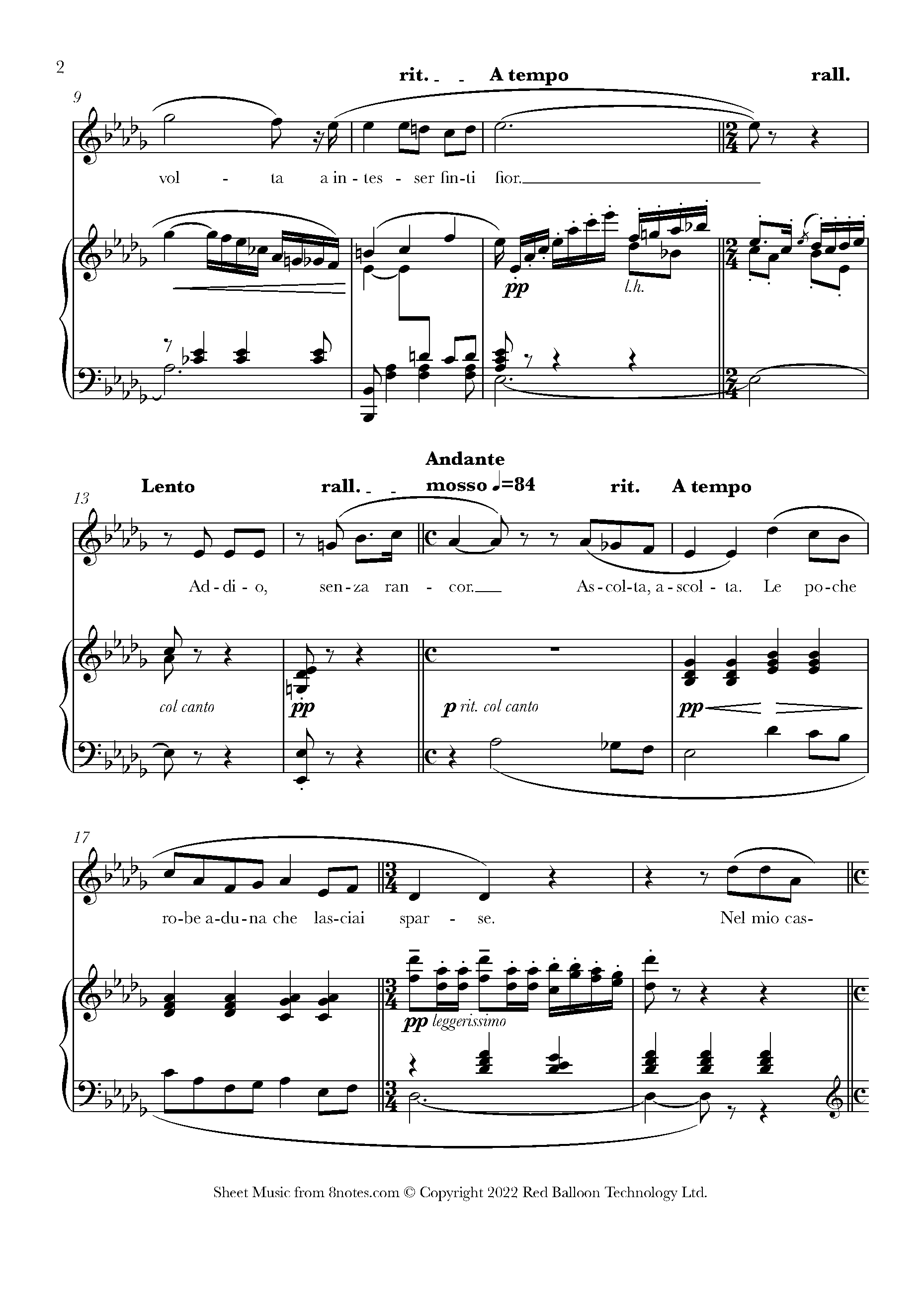 Puccini - Donde lieta usci from La Boheme Sheet music for Soprano Voice ...
