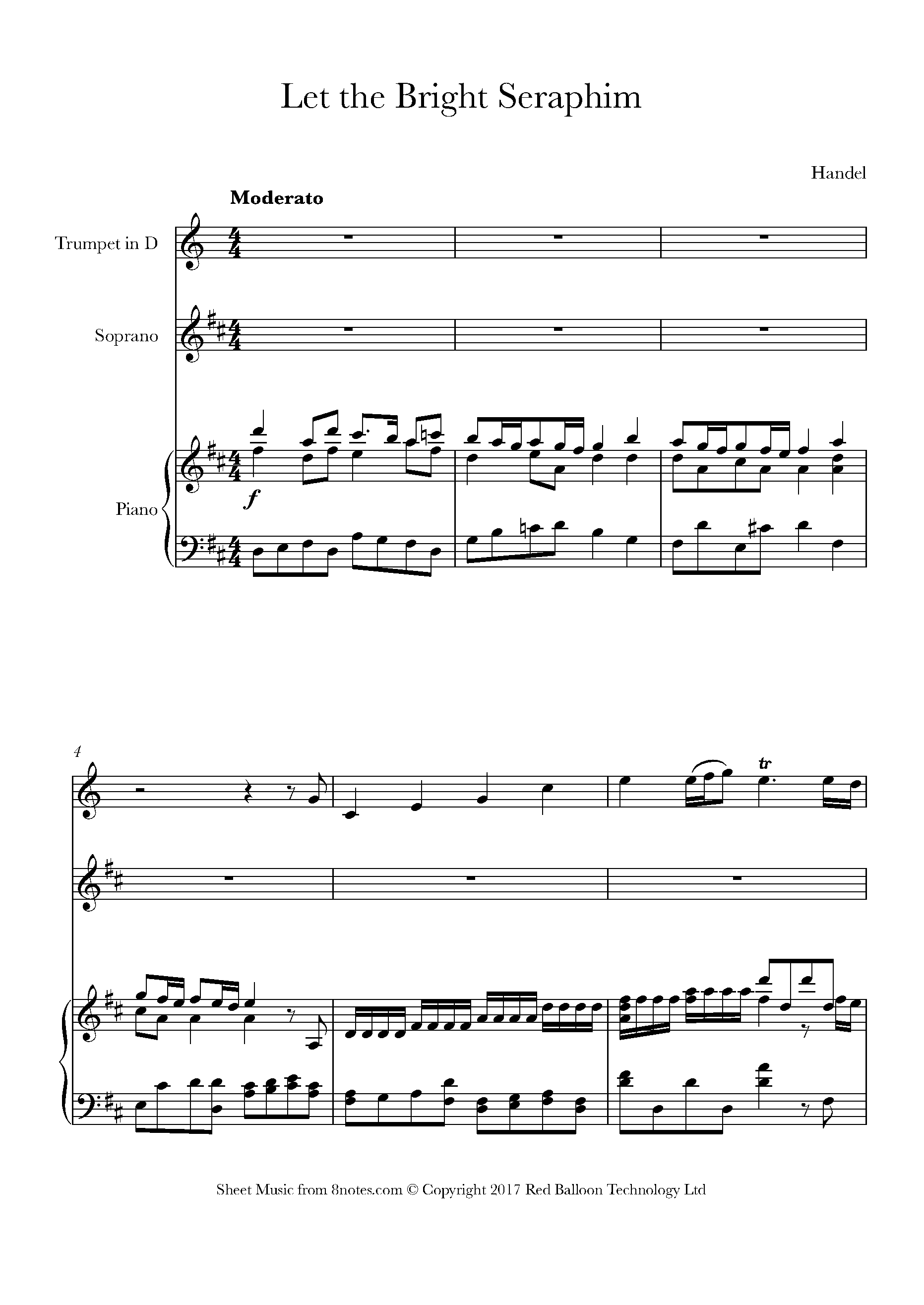 Handel - Let the Bright Seraphim Sheet music for Soprano Voice - 8notes.com