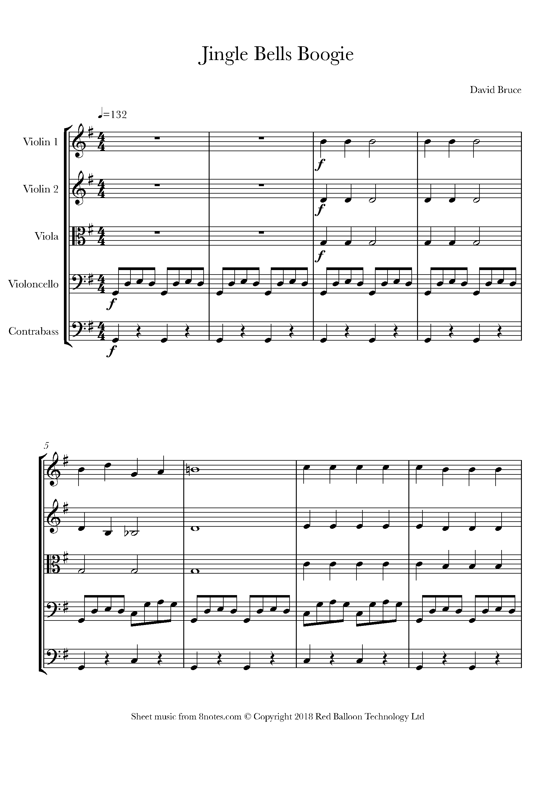 David Bruce - Jingle Bells Boogie Sheet music for String Ensemble ...